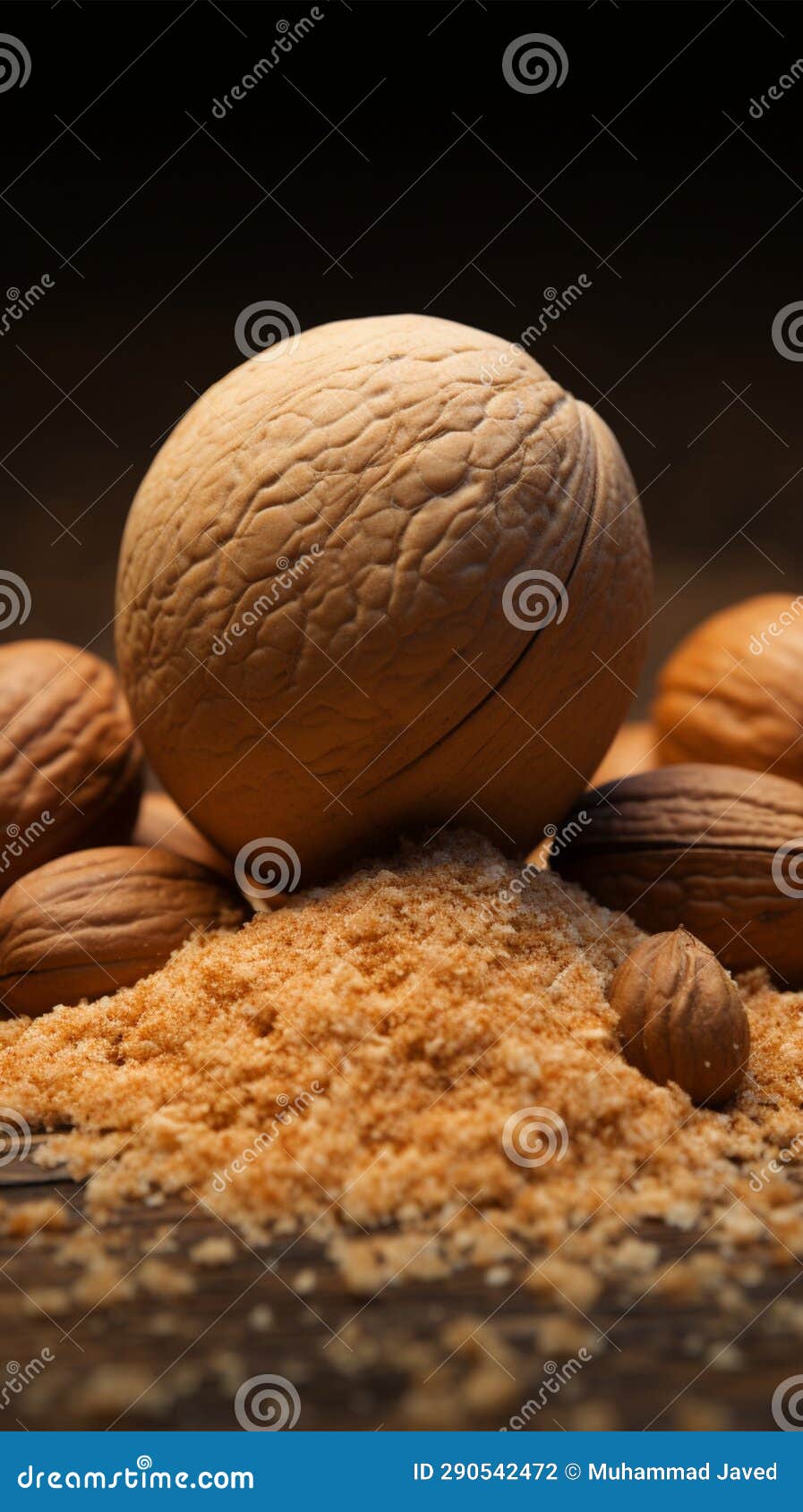 Ground Nutmeg Powder, Isolated On White Background Stock Photography ...