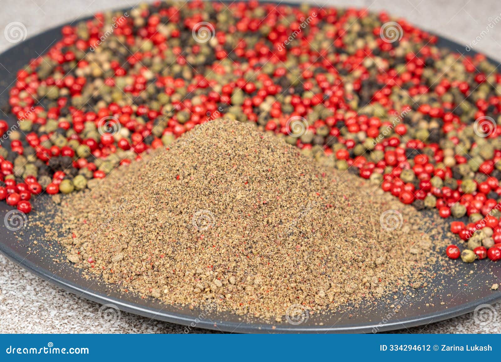 Ground Pepper, a Mixture of Red, Green, White and Black Pepper. Stock ...
