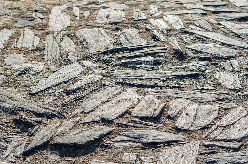 Ground with Pieces of Slate Stock Photo - Image of rough, background ...