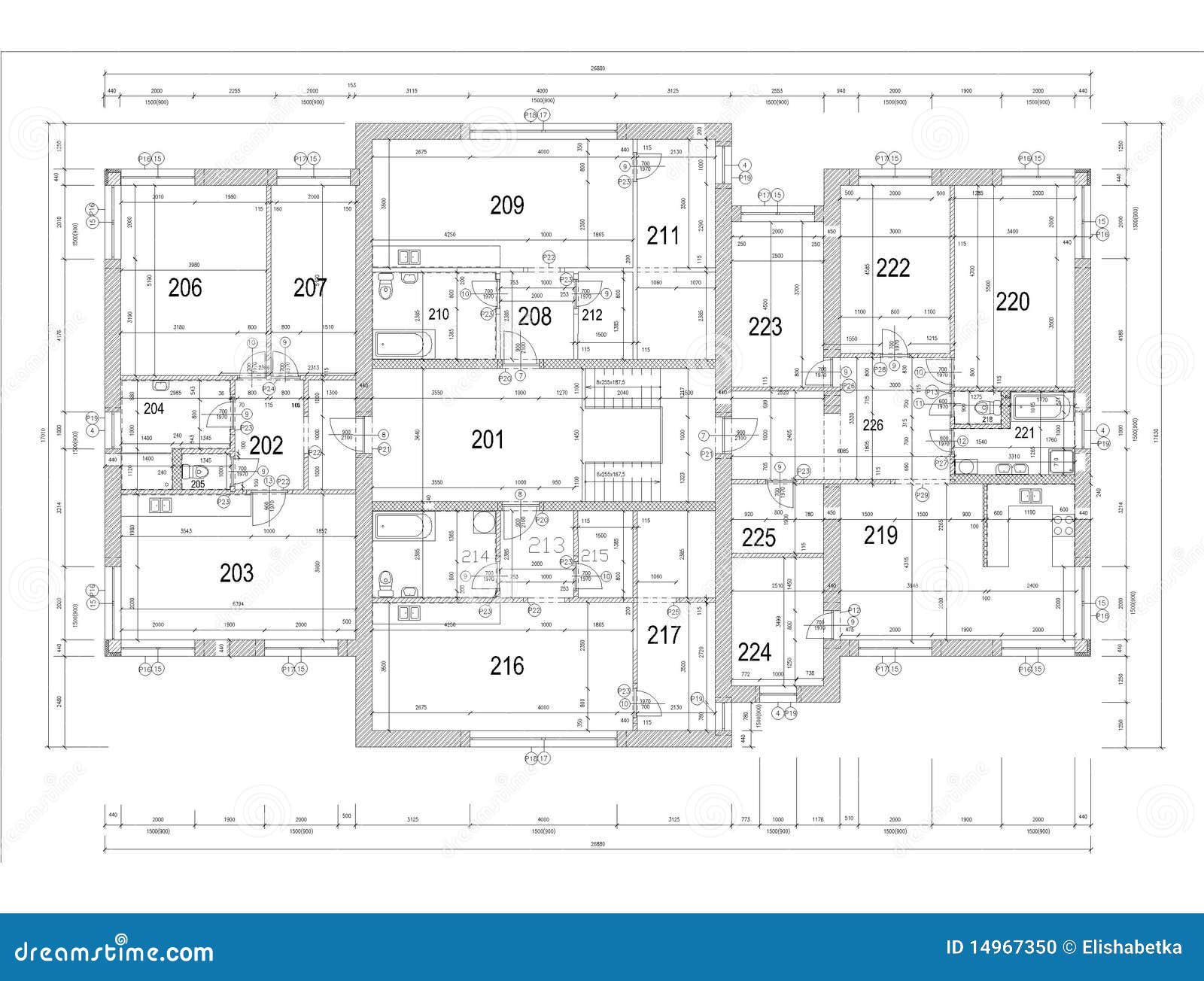 Ground Plan of Flat Building Stock Photo - Image of spot, room: 14967350