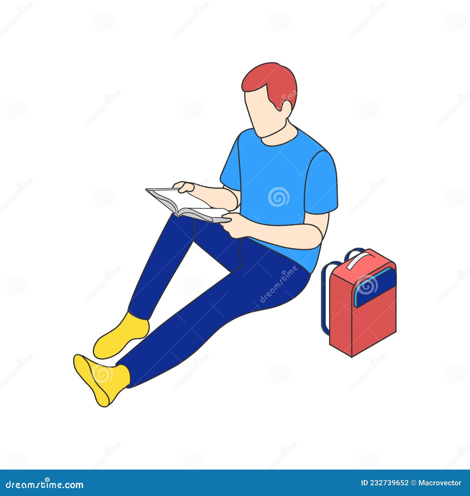 Ground Reading Isometric Composition Stock Vector - Illustration of ...