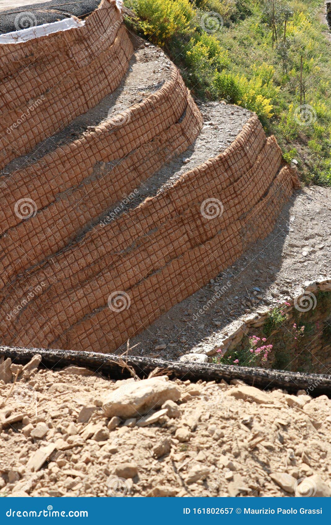 Ground Retaining Walls Made with Eco-compatible Stock Image - Image of ...