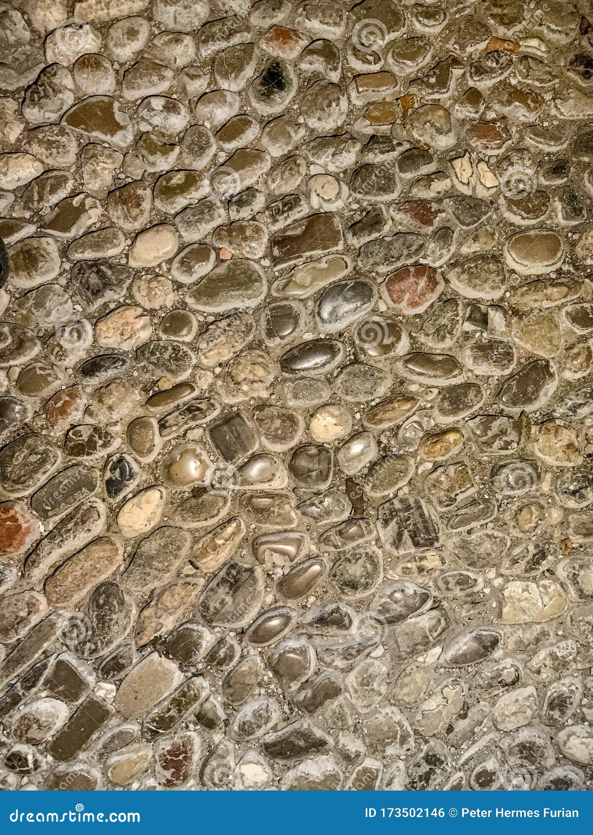 Ground and Cobblestones Made of River Pebble Stones Stock Photo - Image ...