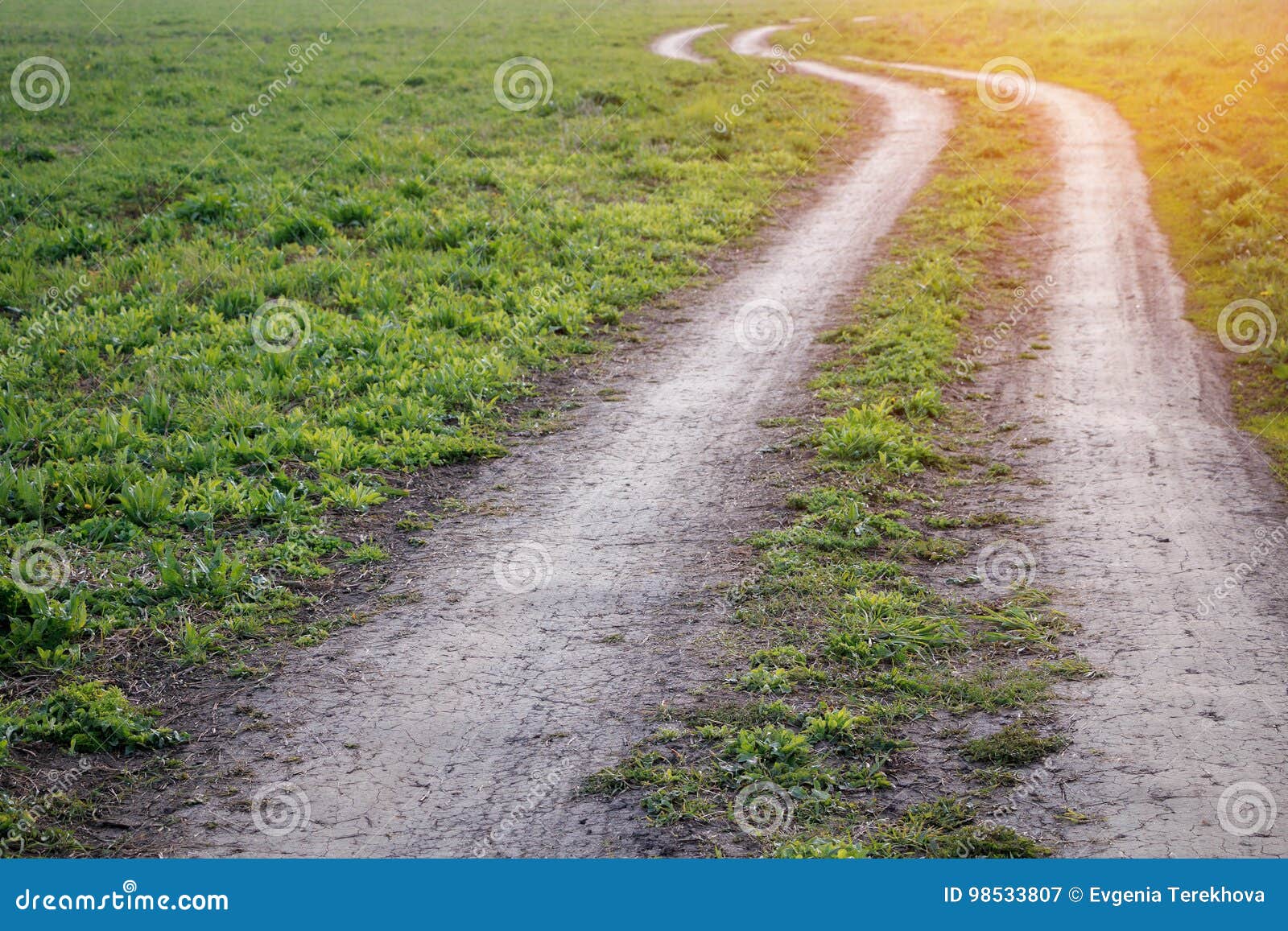 Ground Road in the Sunlight Stock Image - Image of road, field: 98533807