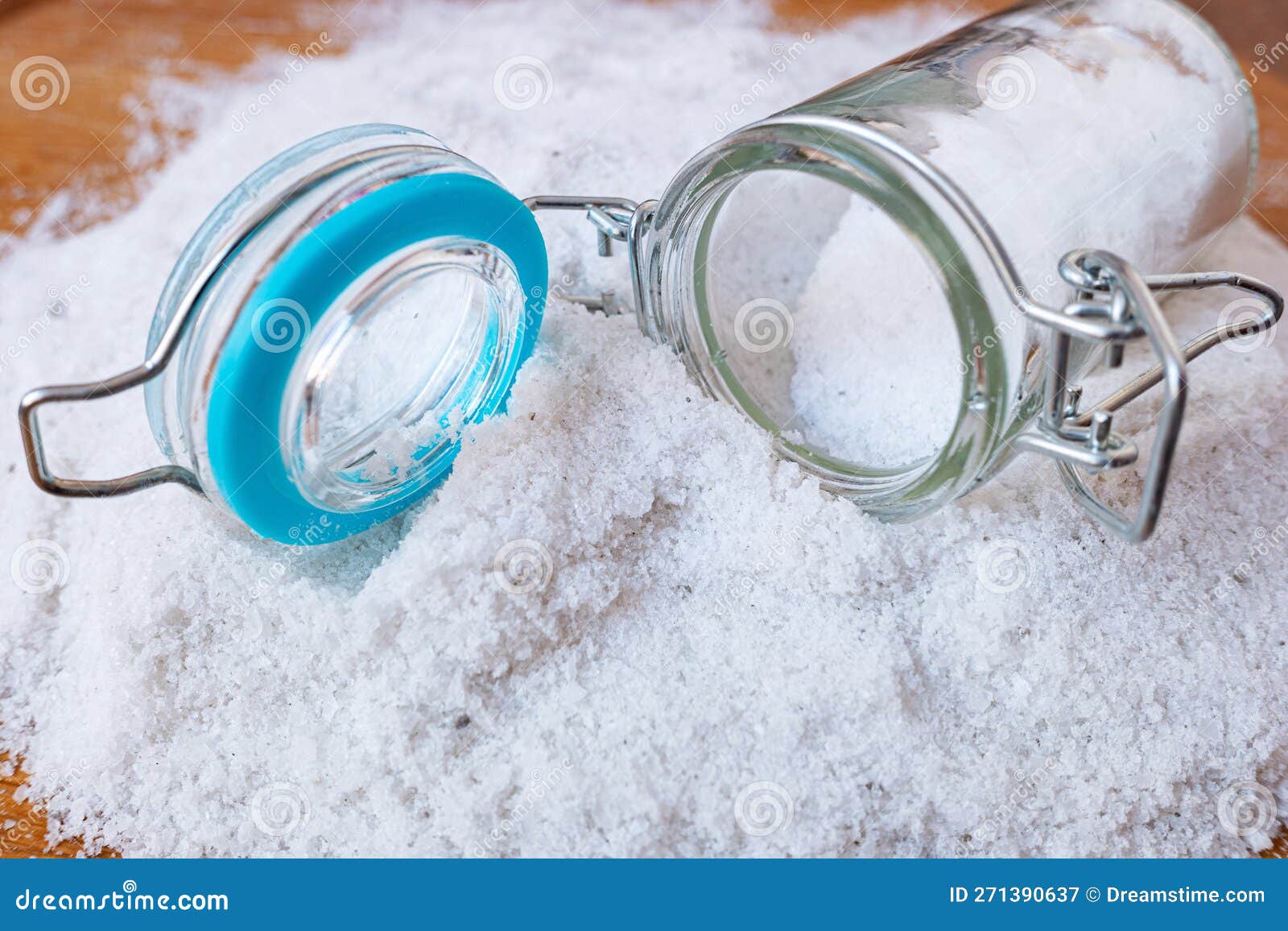 Ground Rock Salt on the Kitchen Table. Stock Image - Image of crystal ...