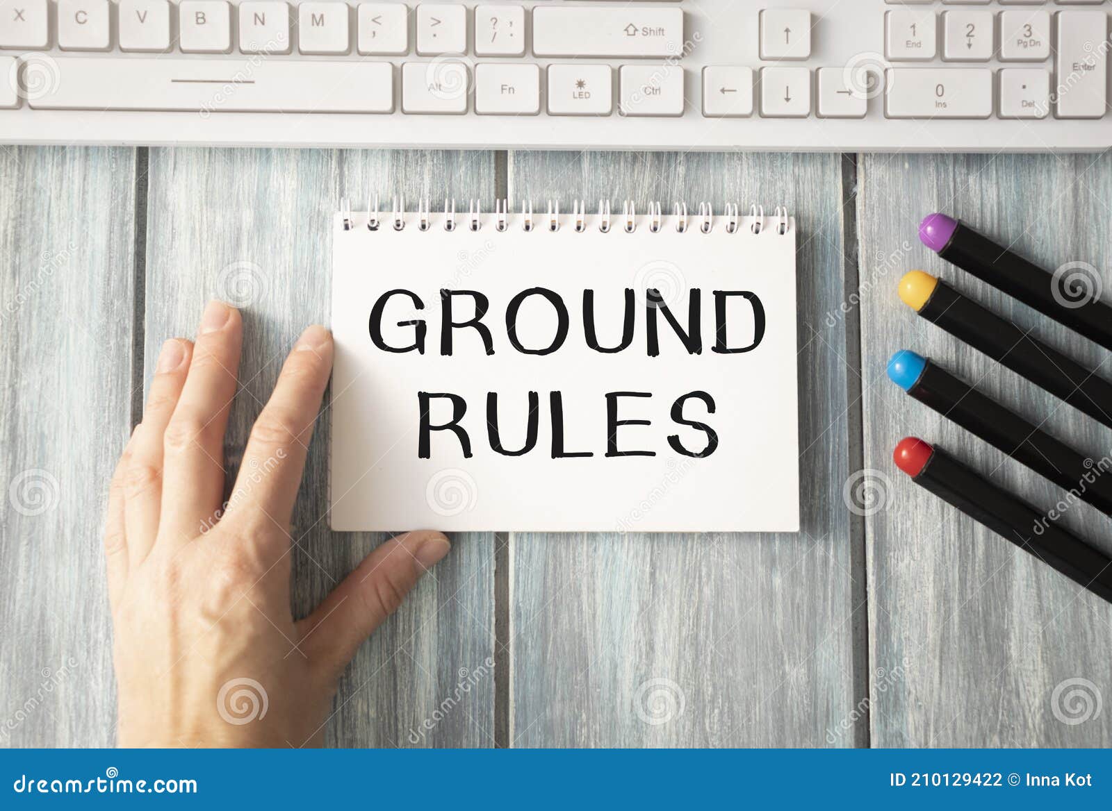 Ground Rules Text on Sticky Notes Isolated Stock Photo - Image of desk ...