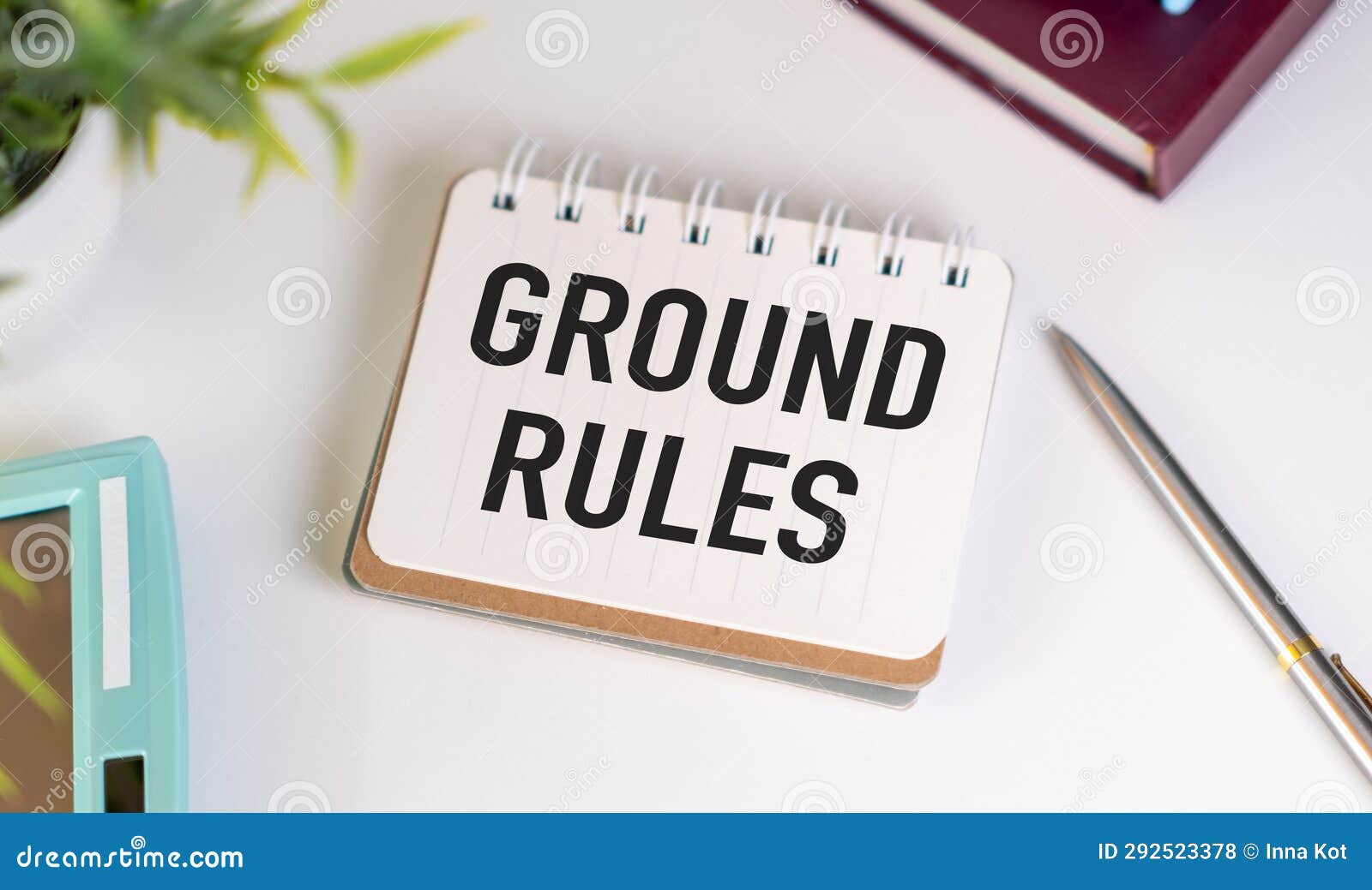 GROUND RULES Text on a White Folder on White Background Stock Photo ...