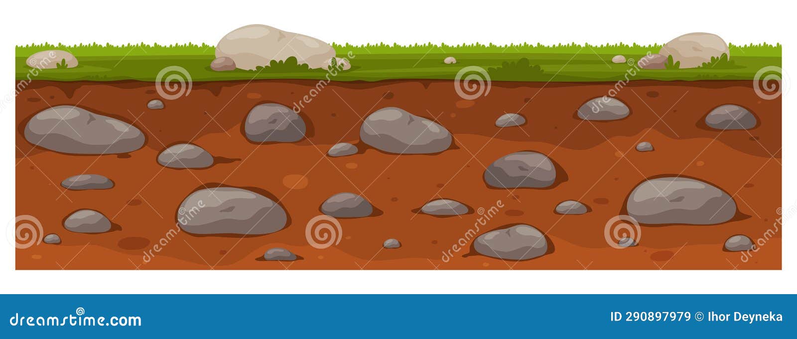 Ground in a Section with Different Layers. Seamless Pattern with Land ...