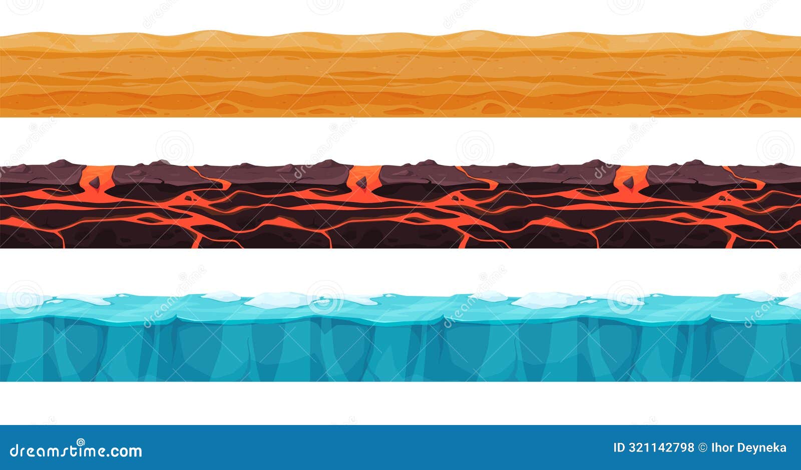 Ground in a Section with Different Layers. Seamless Pattern with Land ...