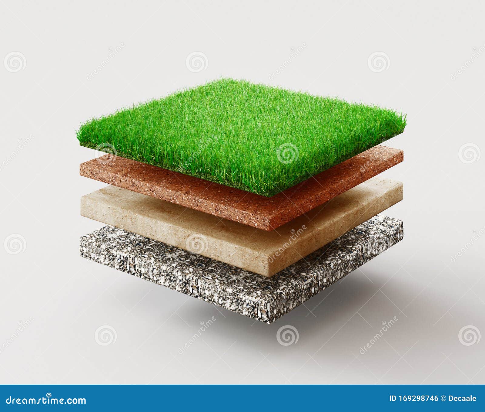 Grass Square 3D. Beautiful Green Grassy Field, Isolated On White ...