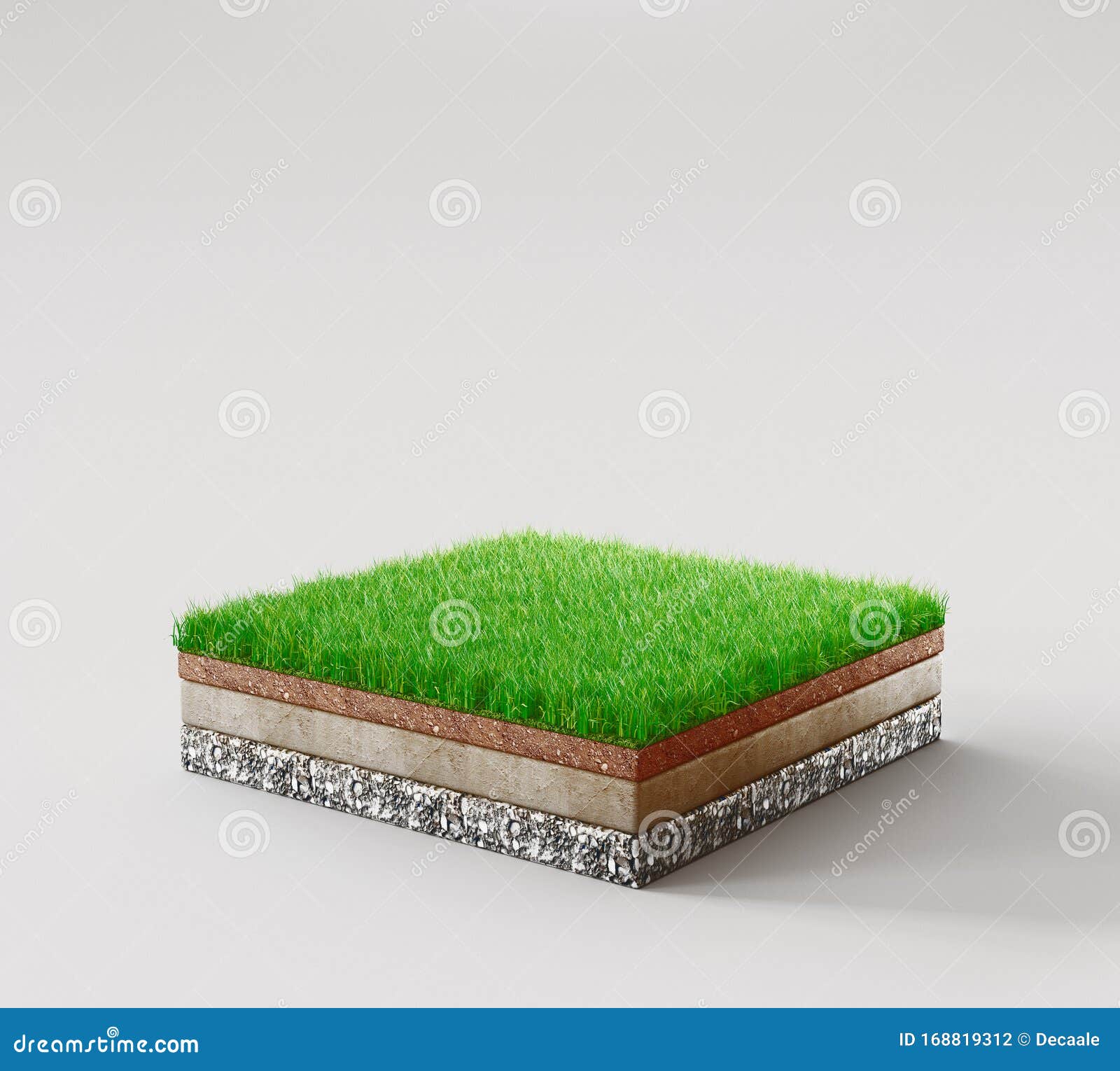 Grass Square 3D. Beautiful Green Grassy Field, Isolated On White ...