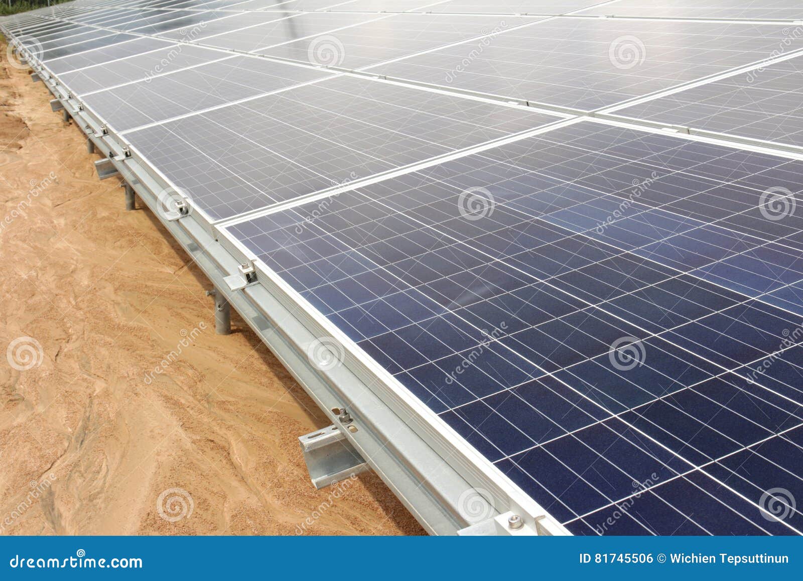 On Ground Solar PV Panels stock photo. Image of ground - 81745506