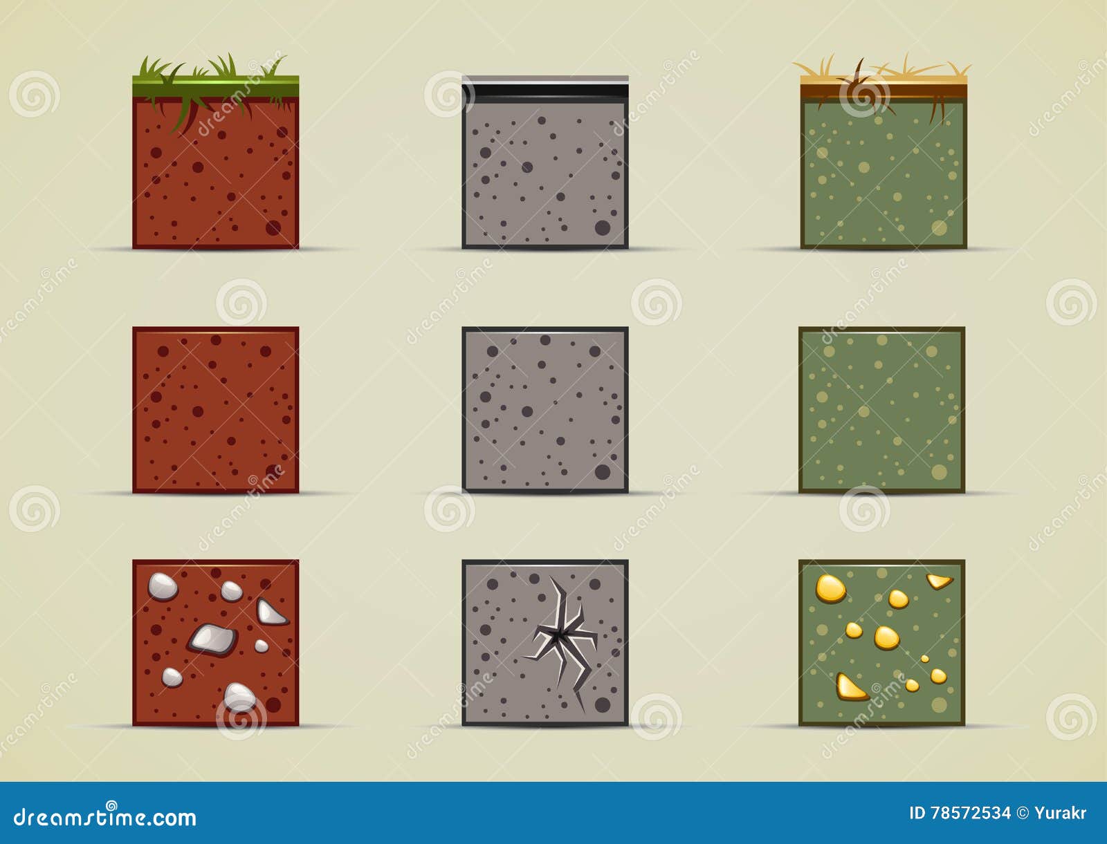 Ground sprites collection stock vector. Illustration of wall - 78572534