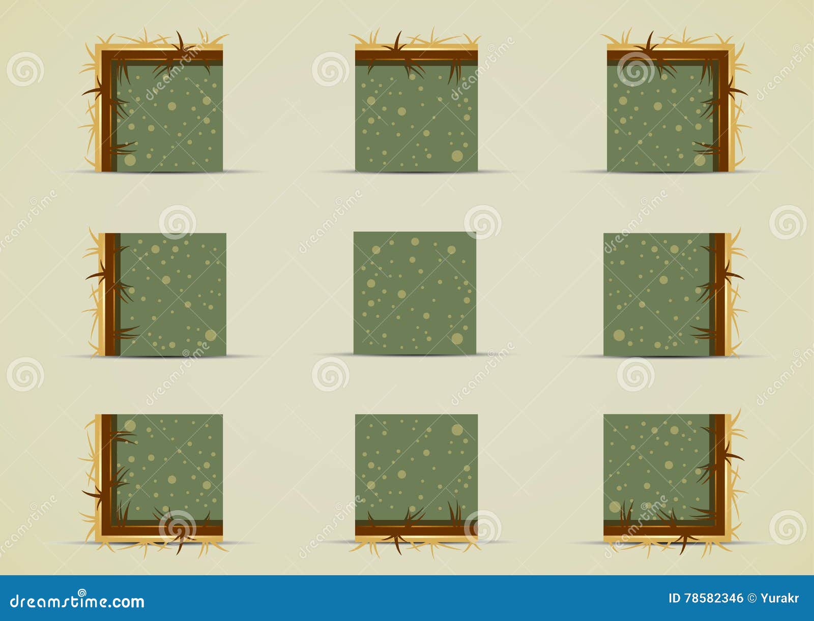 Ground Sprites With Yellow Grass For Creating Video Game Vector ...