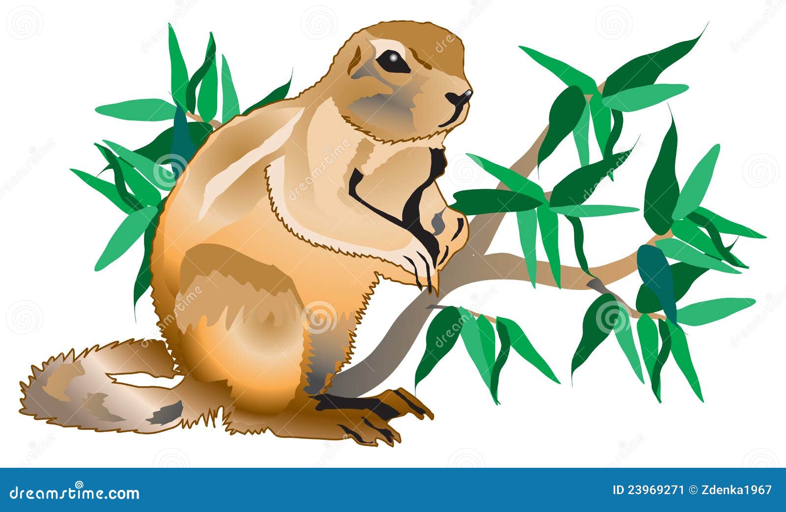 Ground Squirrel stock vector. Illustration of rusty, grass - 23969271