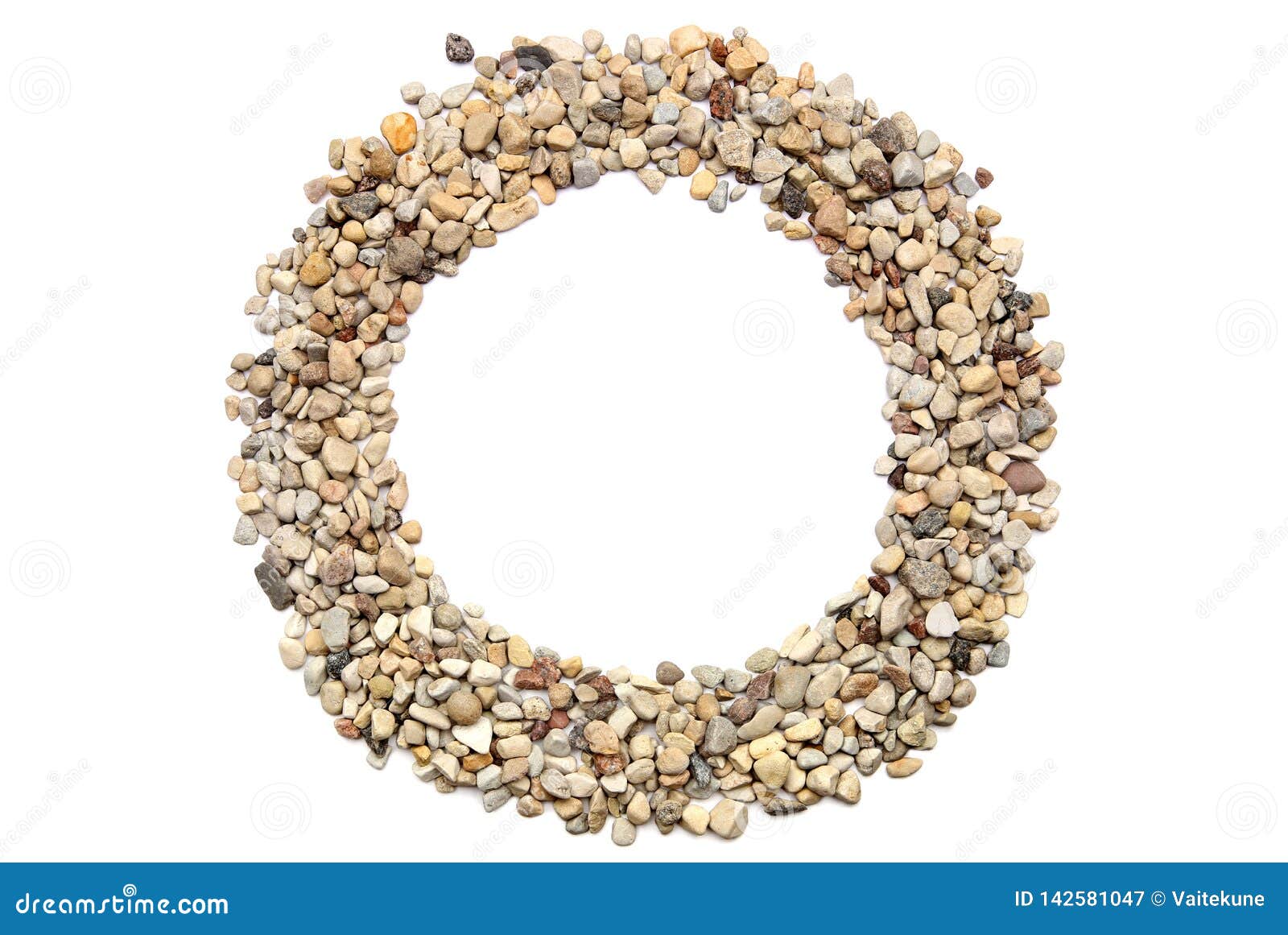 Ground Stones Circle Frame Isolated on White Background. Stock Image ...
