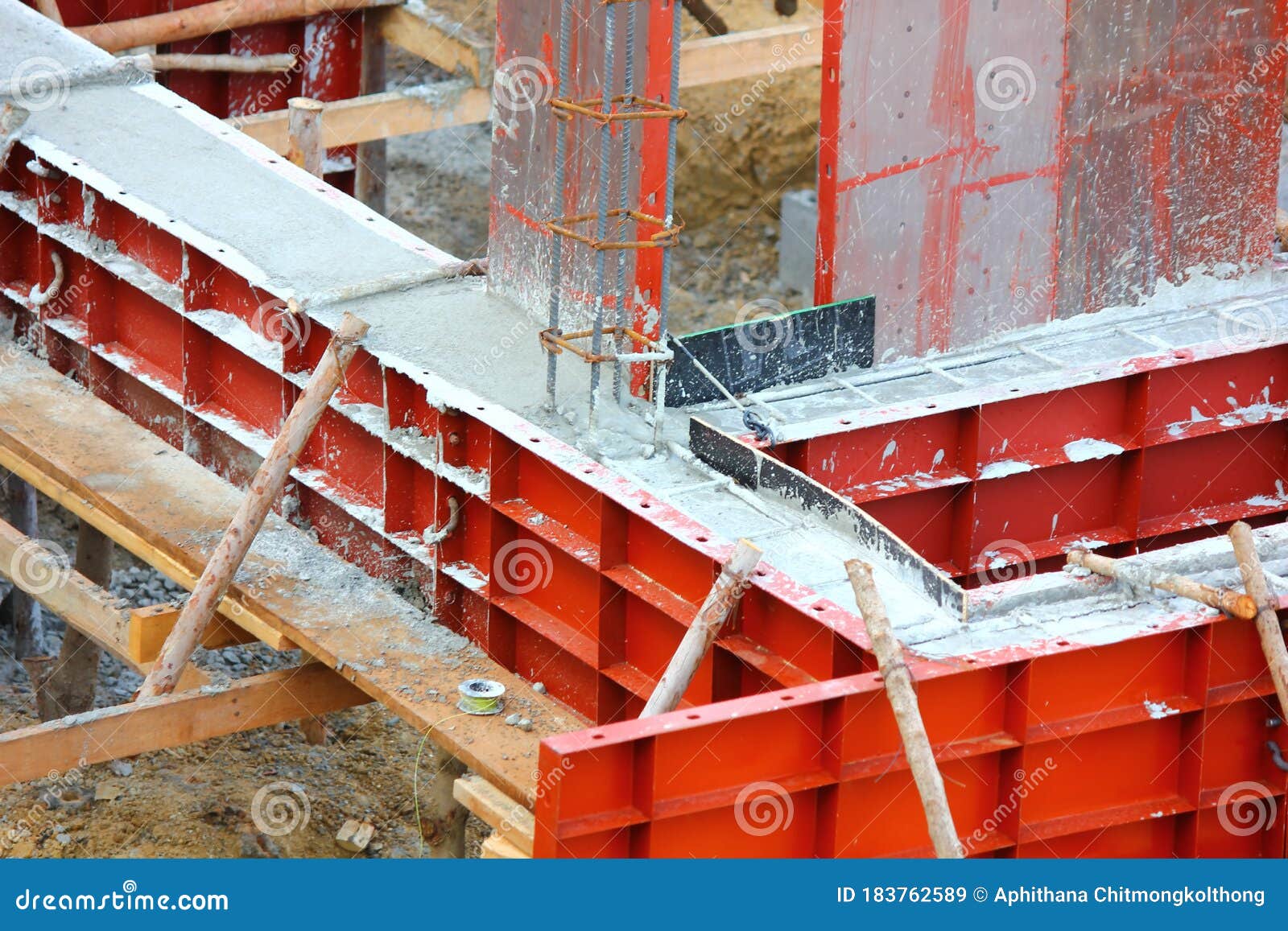 The Ground Structure after Put on Cement in To Formwork of Building ...