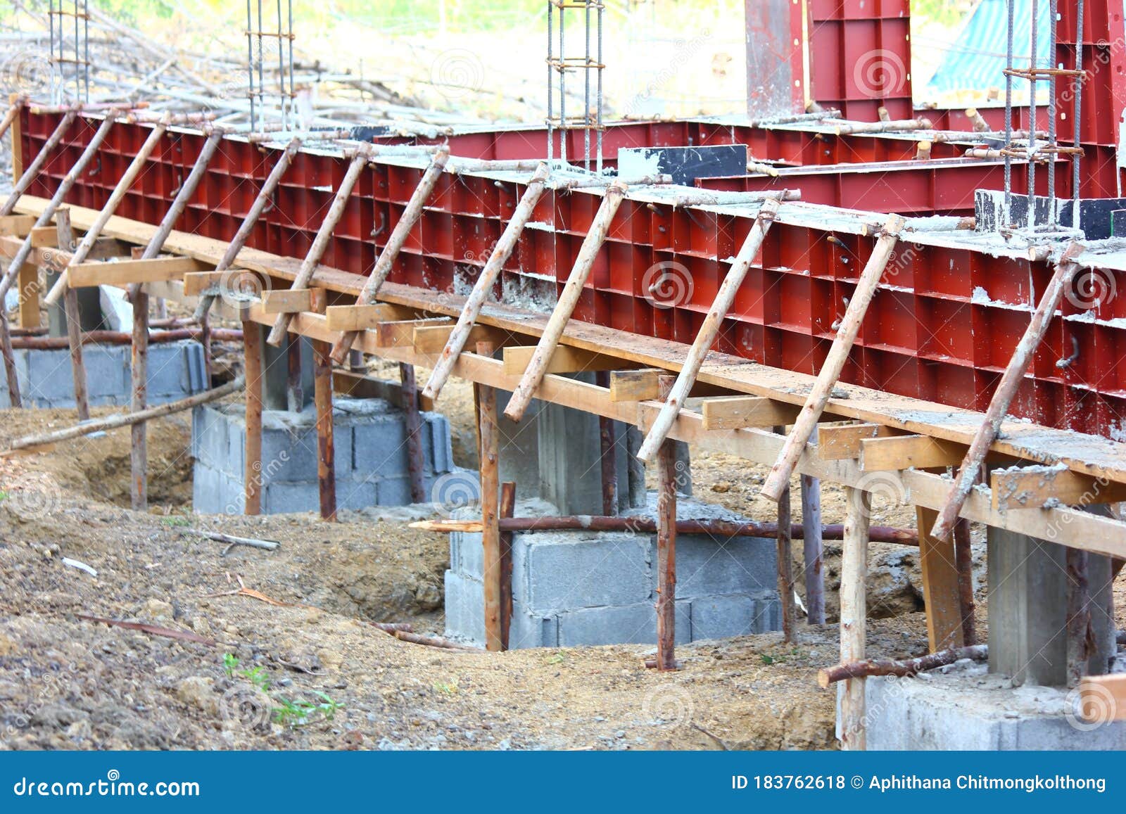 The Ground Structure after Put on Cement in To Formwork of Building ...
