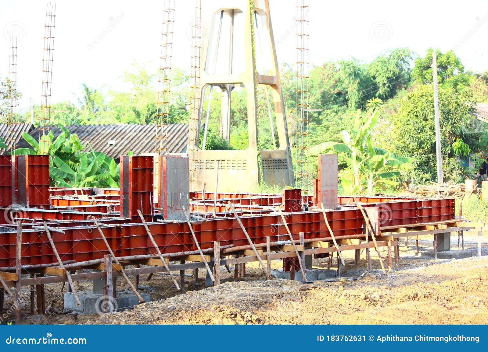 The Ground Structure after Put on Cement in To Formwork of Building ...