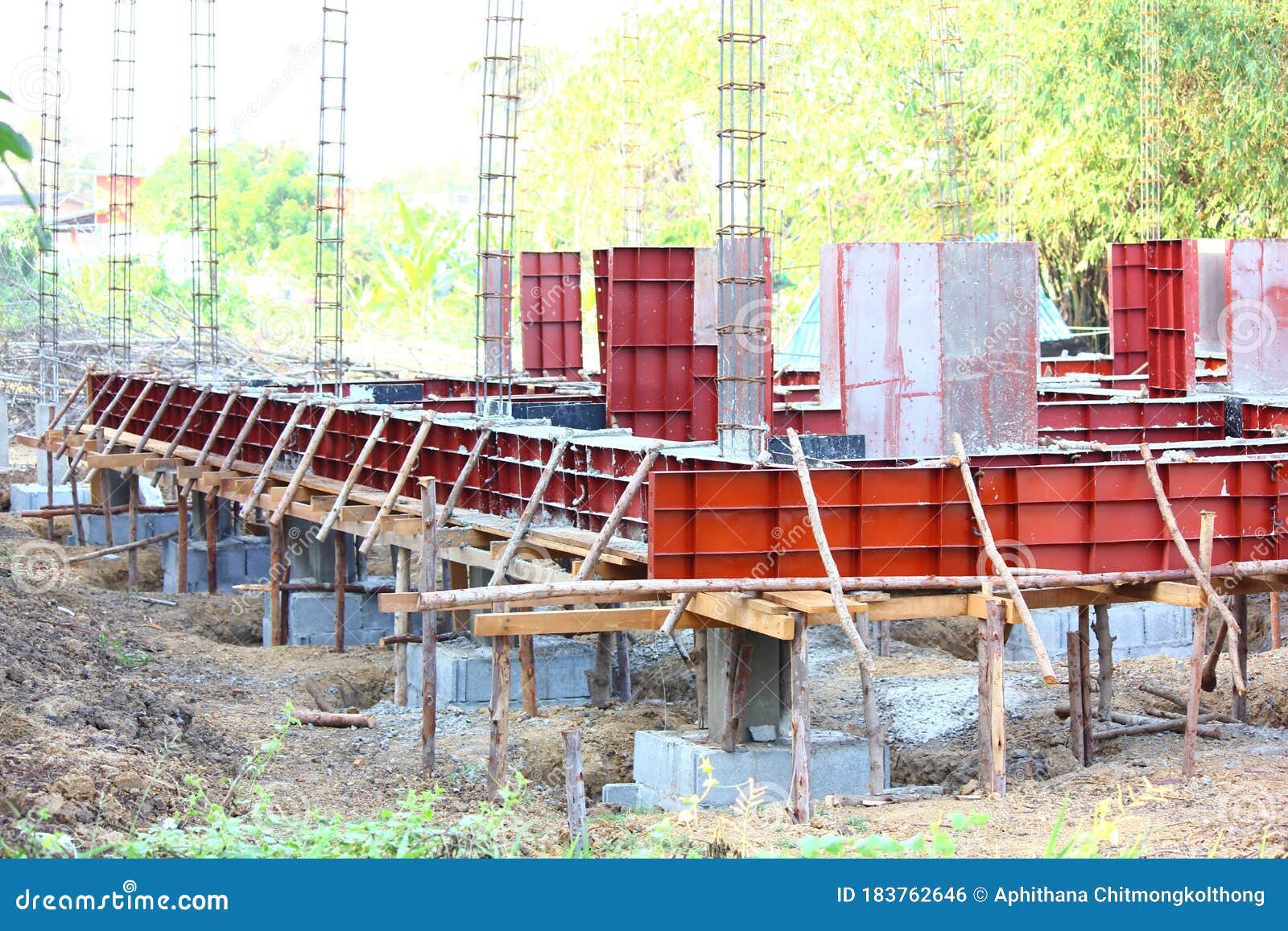 The Ground Structure after Put on Cement in To Formwork of Building ...