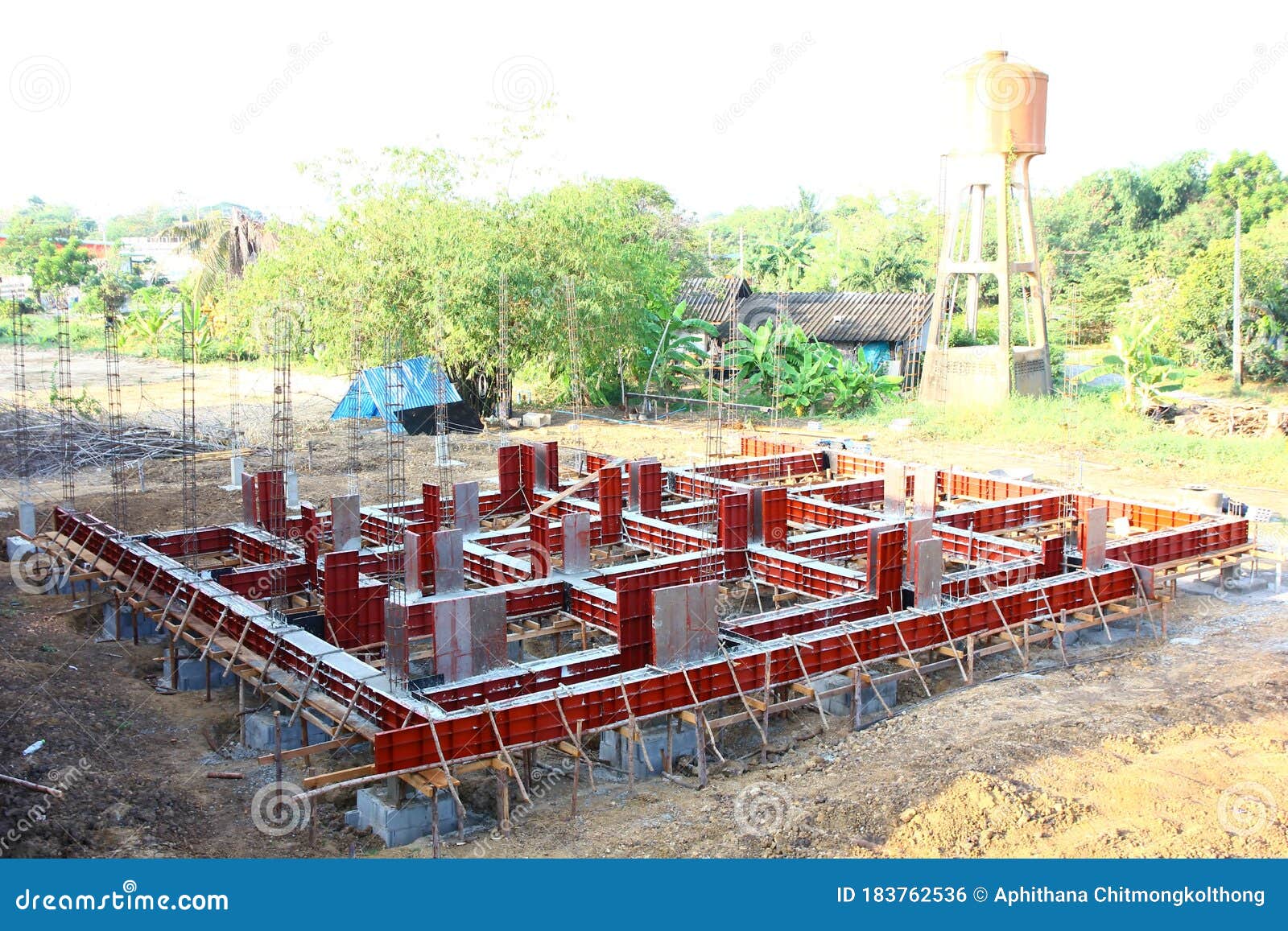 The Ground Structure after Put on Cement in To Formwork of Building ...