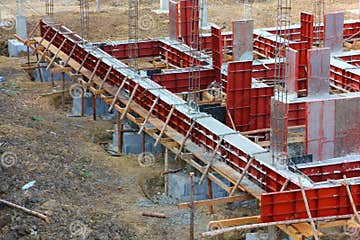 The Ground Structure after Put on Cement in To Formwork of Building ...