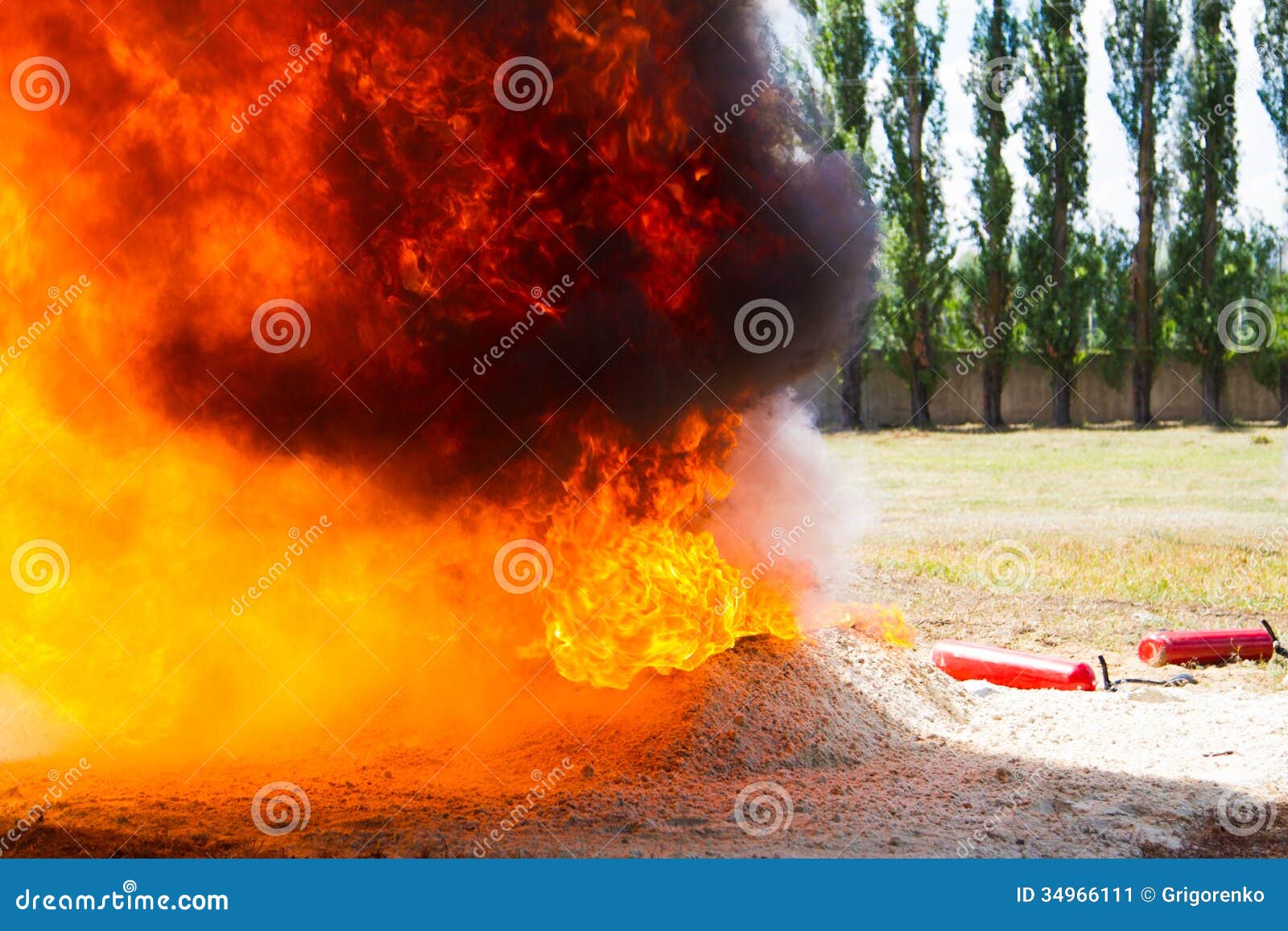 Ground To Extinguish Flames Stock Image - Image of exploding, brightly ...