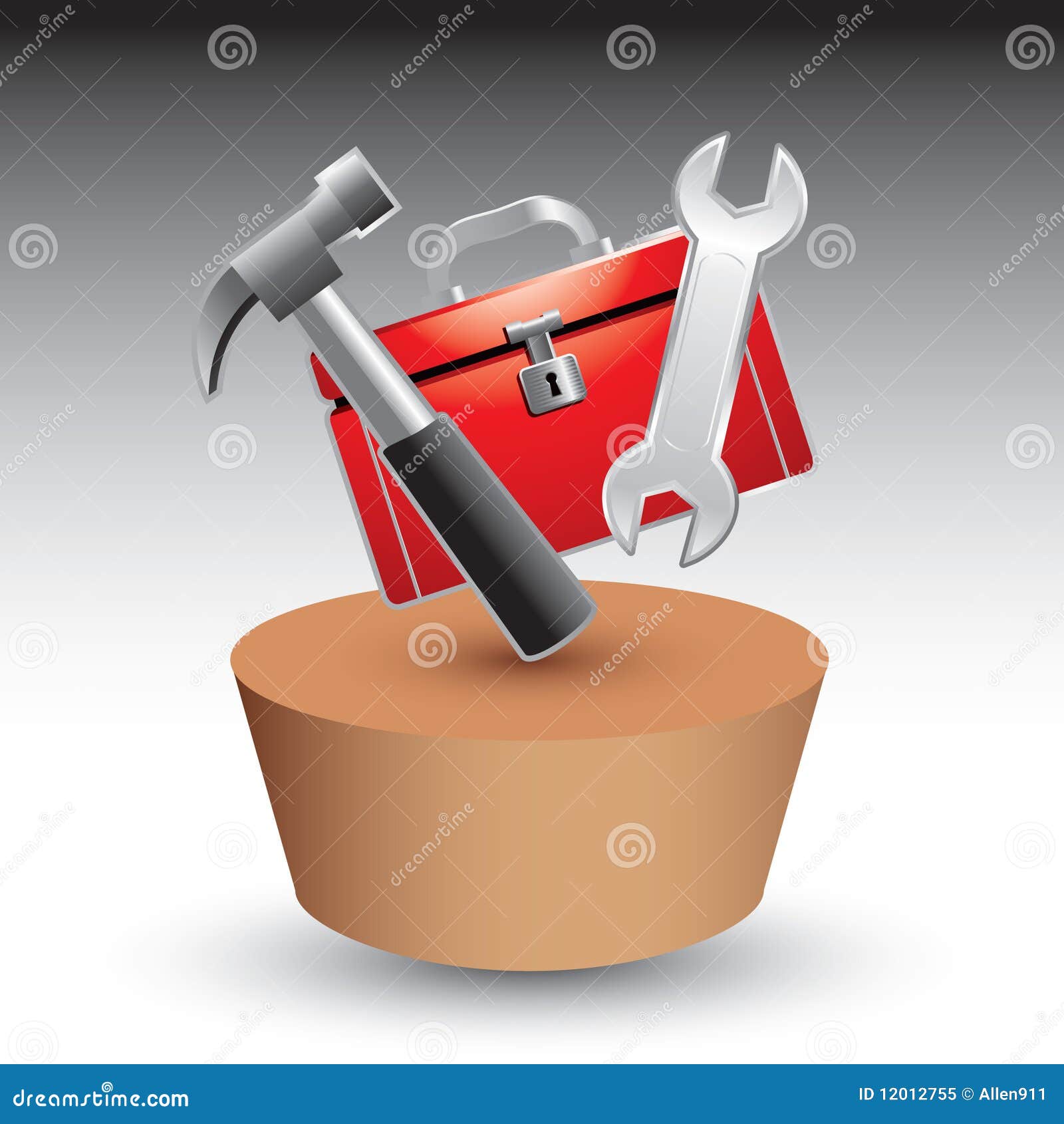 Ground with Toolbox and Tools Stock Vector - Illustration of ...