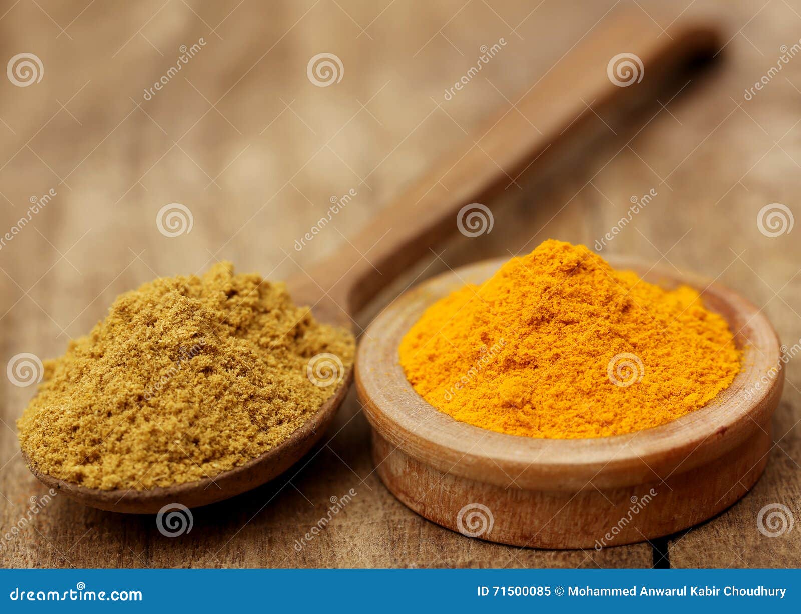 Ground Turmeric and Coriander Stock Image - Image of herb, flavor: 71500085