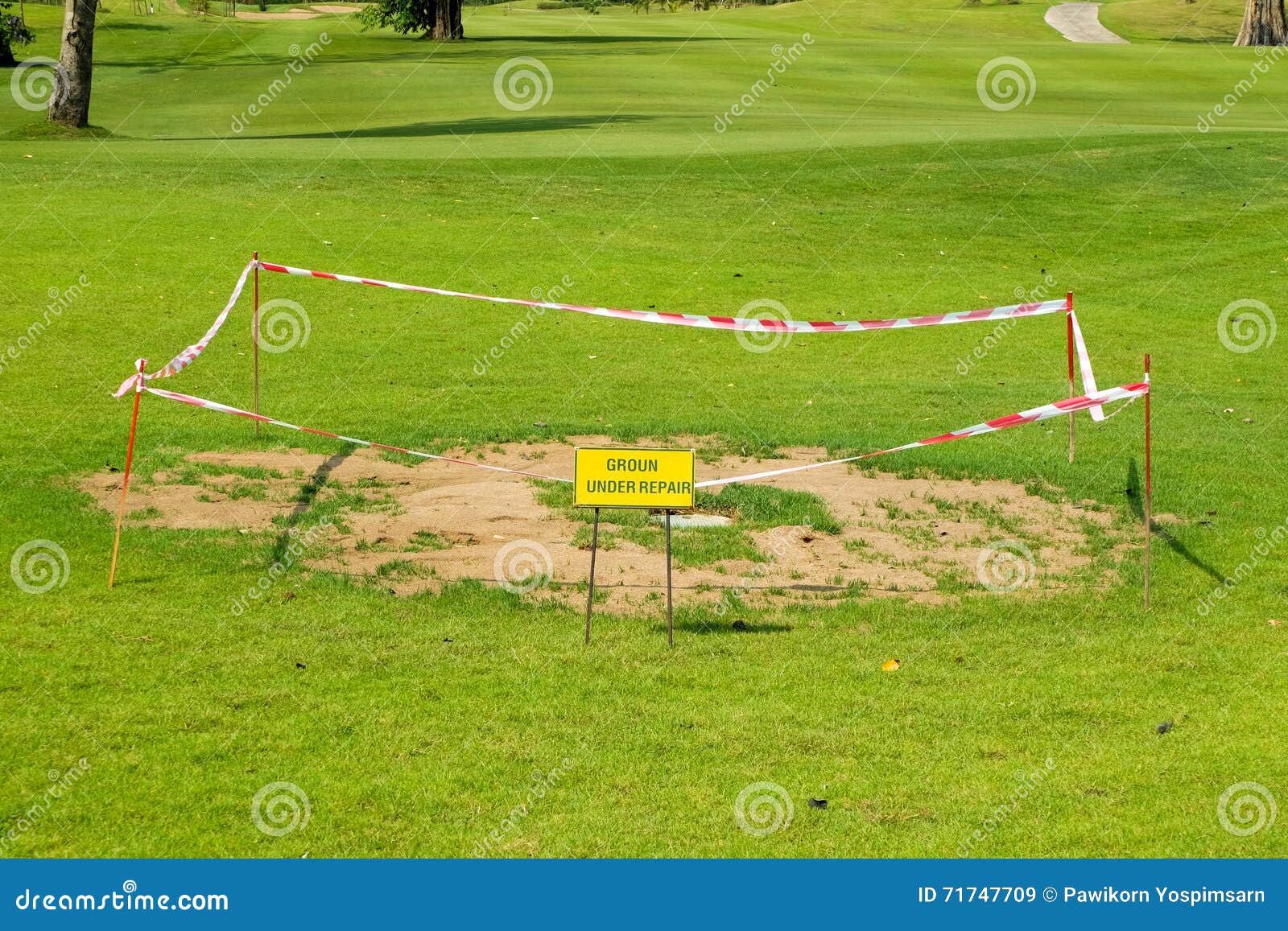 Ground Under Repair in Golf Course Stock Image - Image of area ...