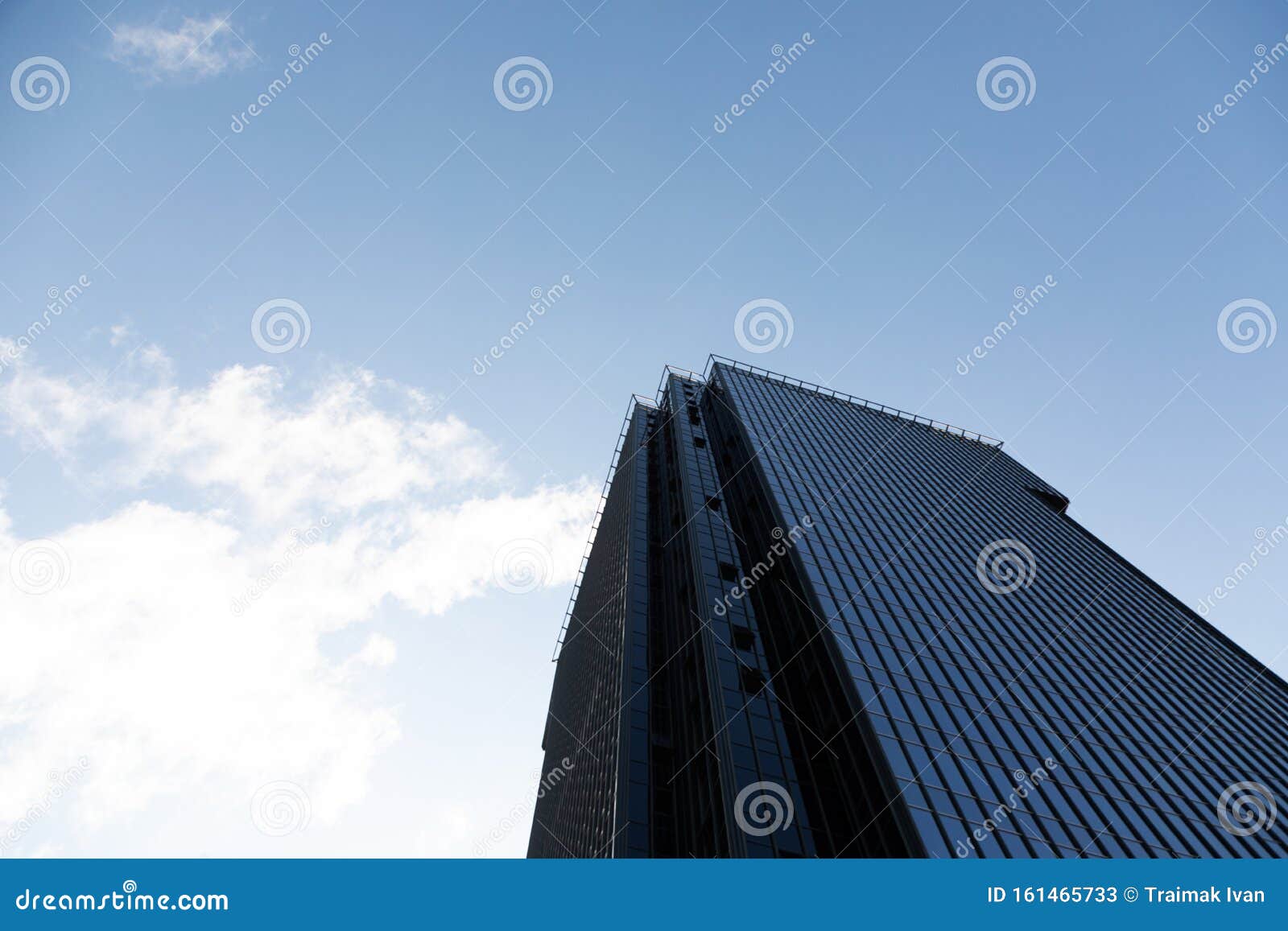 Ground View of a Black Tall Glass Building Stock Image - Image of ...