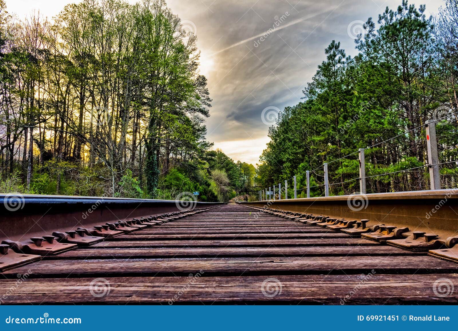 Ground View of Old Rail Road Tracks Stock Image - Image of landscape ...
