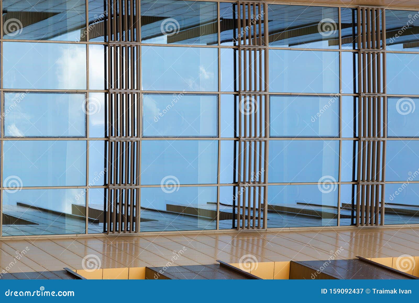 Bottom View of Reflective Glass Surface of Modern Building Stock Image ...