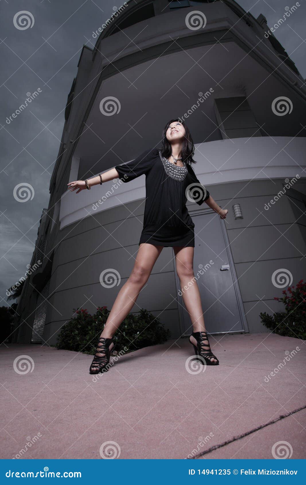 Ground View of a Young Woman Stock Image - Image of architecture, asian ...