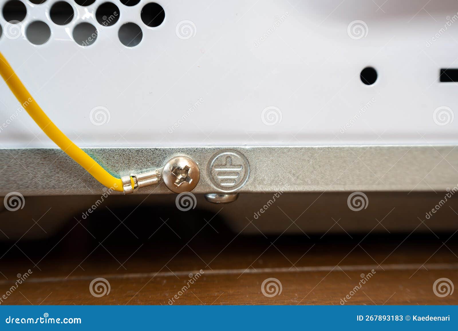 Ground Wire Behind a Japanese Model Microwave Oven. Stock Image - Image ...