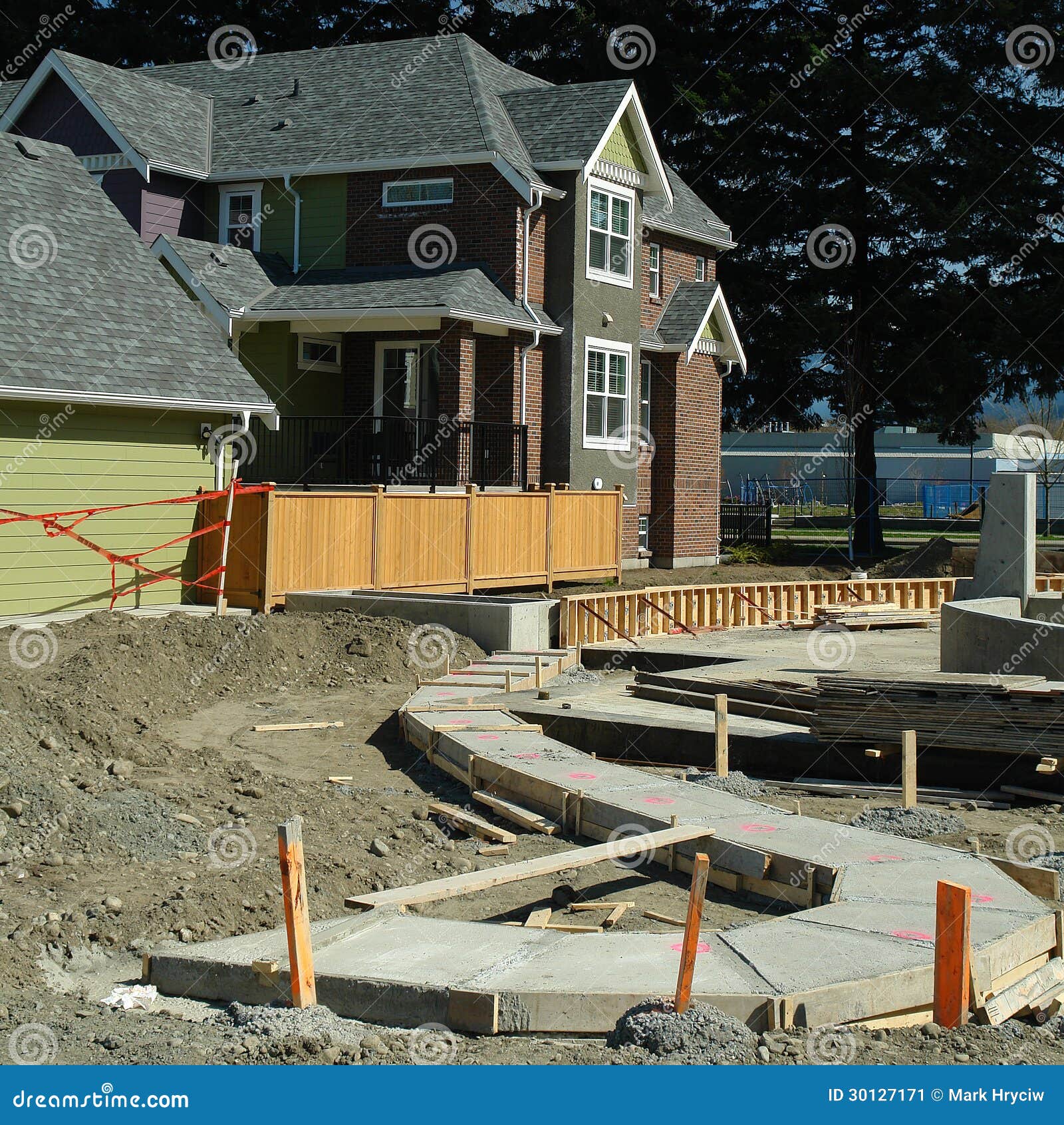 New Housing and Construction Site Stock Image - Image of home ...