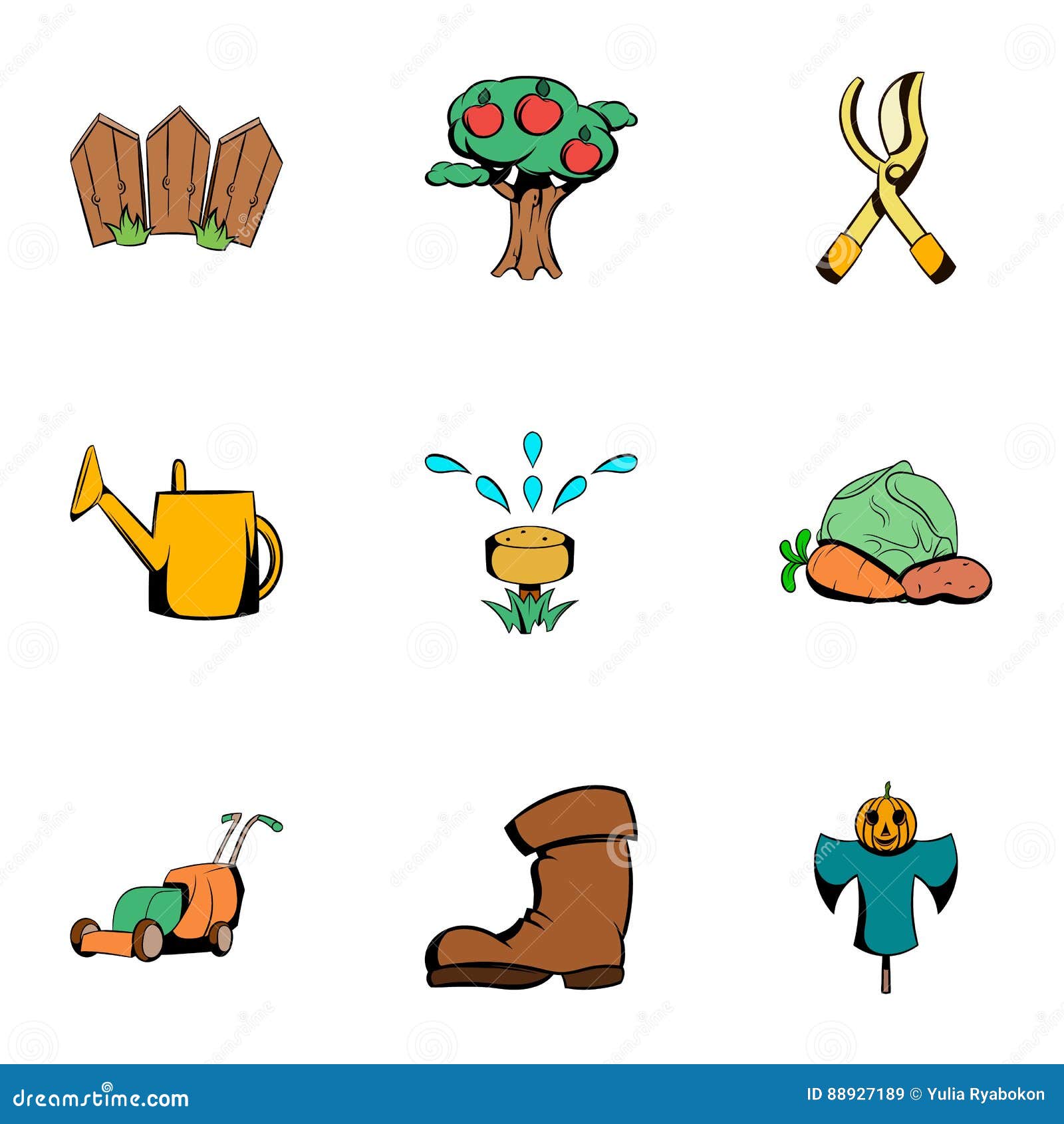 Ground Work Icons Set, Cartoon Style Stock Vector - Illustration of ...