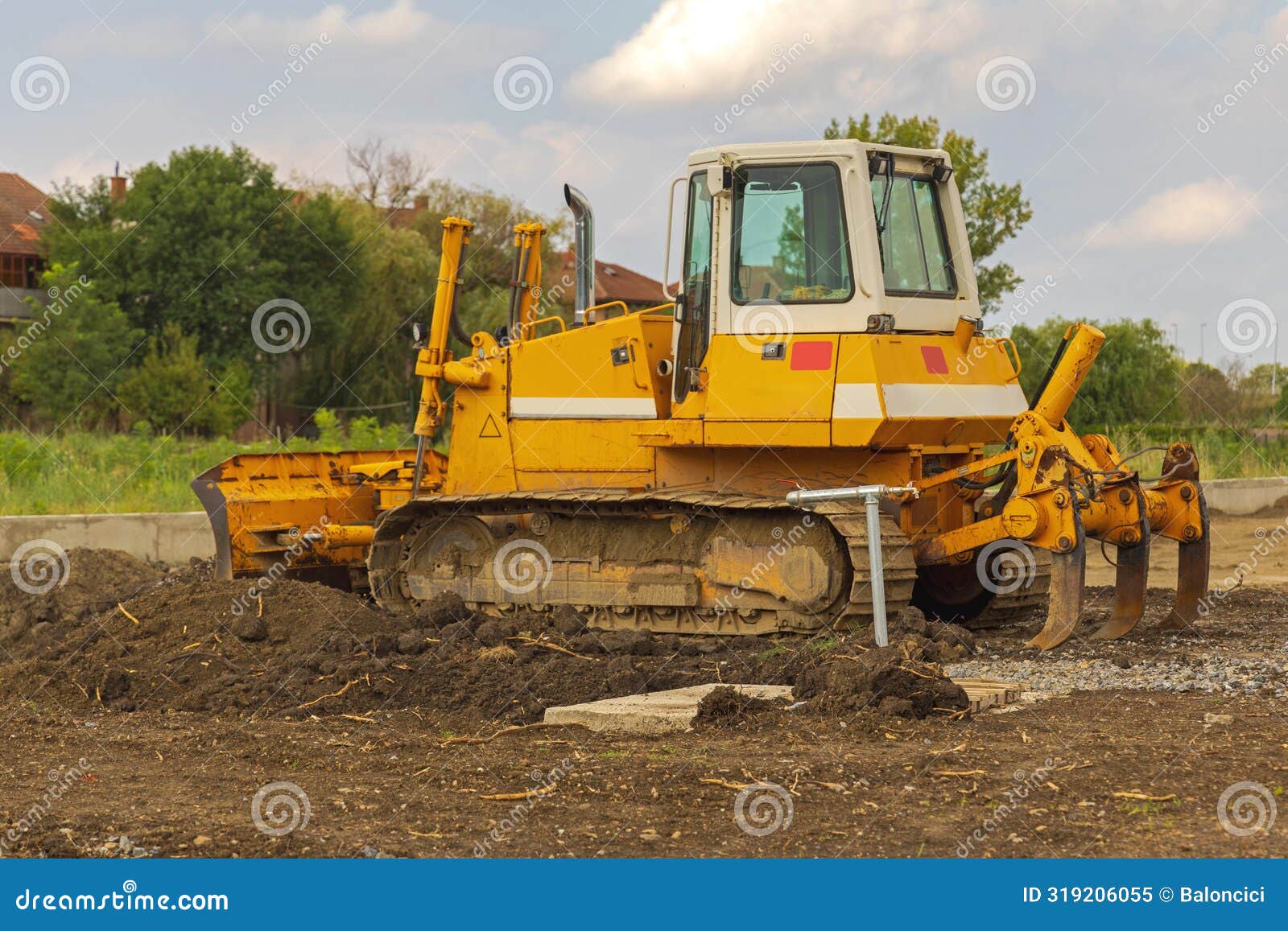 Ground Works Bulldozer Machine Stock Image - Image of industrial ...