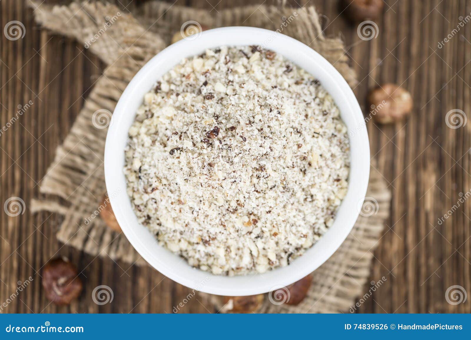 Grounded Hazelnuts stock photo. Image of fresh, focus - 74839526