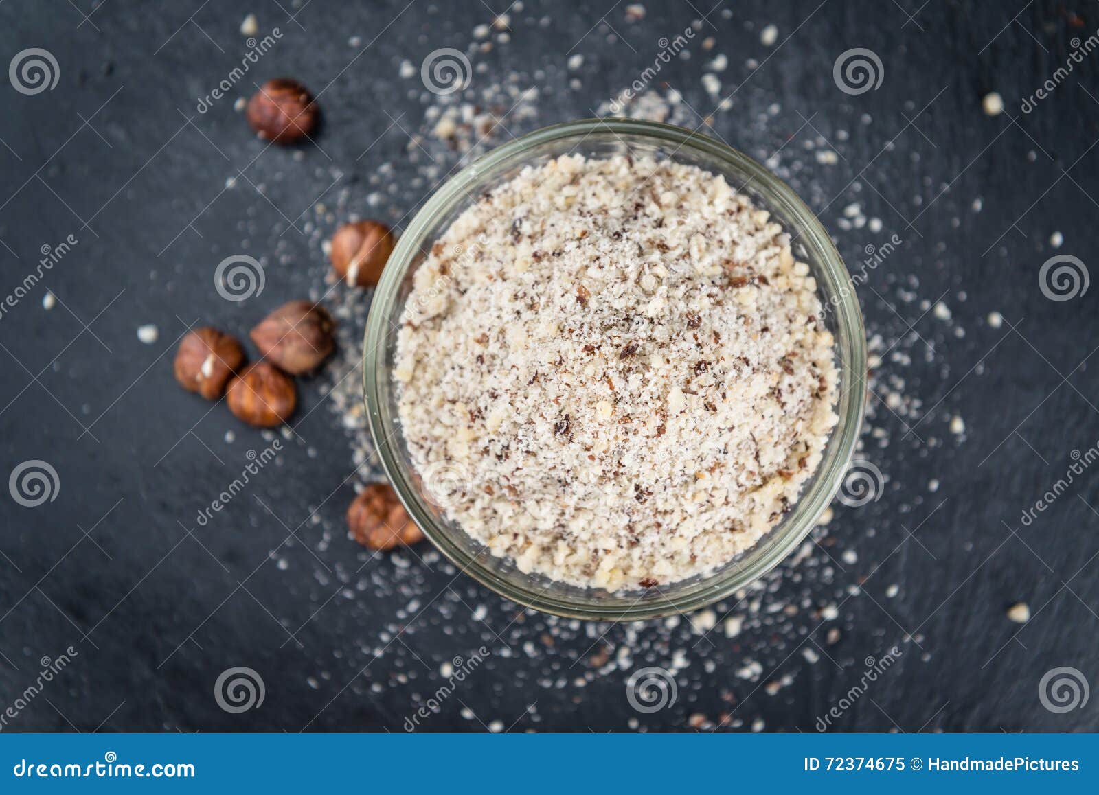 Grounded Hazelnuts on a Slate Slab Stock Image - Image of fresh, energy ...