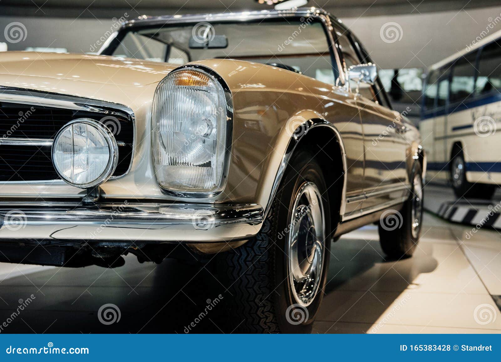 Grounded View. Old Brown Classical Car Captured from the Front Stock ...
