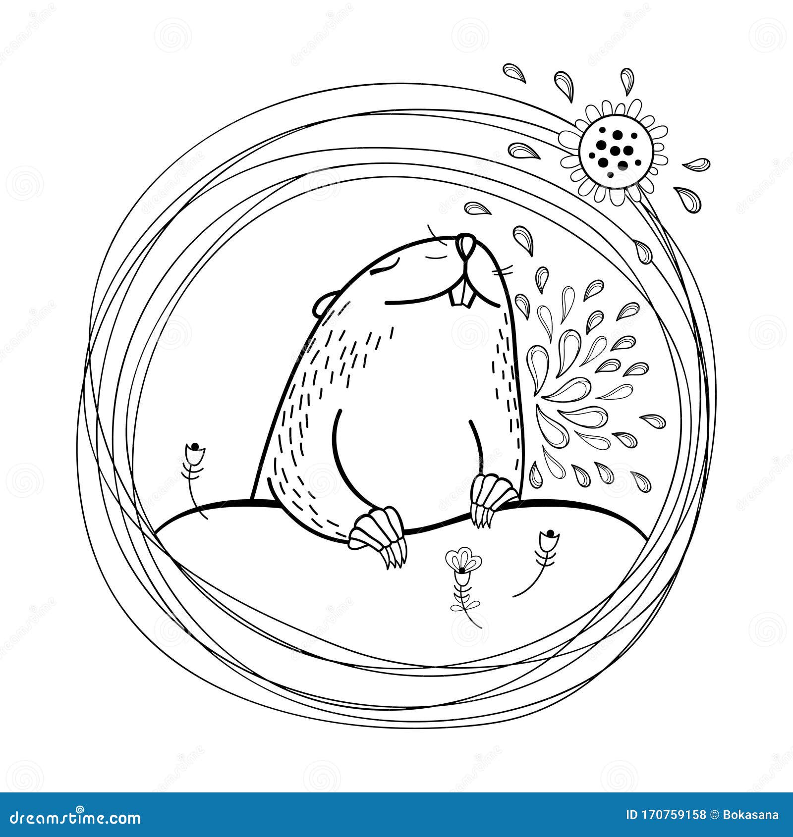 Groundhog Sad. Woodchuck Sorrowful Emotions. Marmot Dull. Ground ...