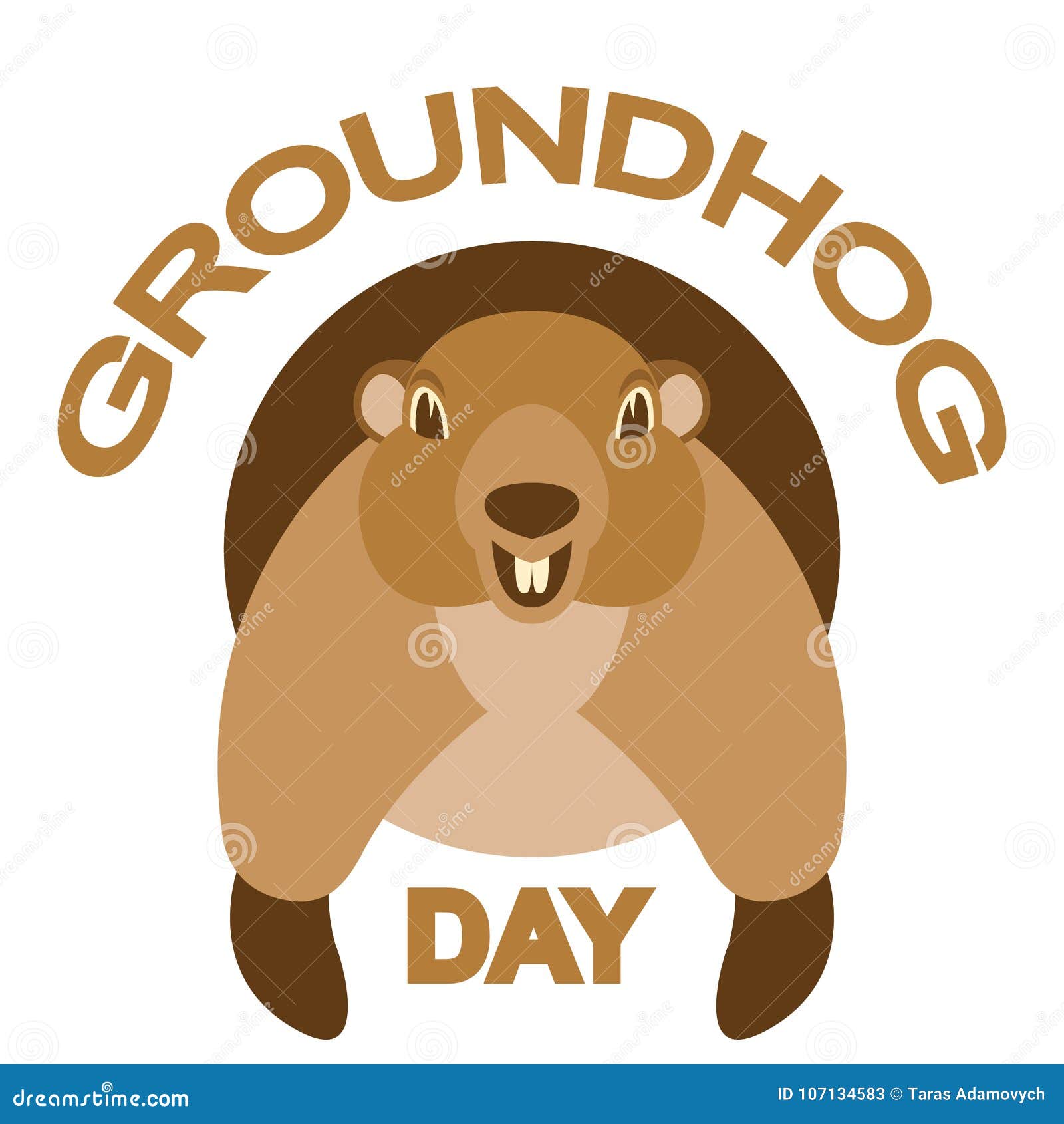 Groundhog Day Vector Illustration Flat Style Front View Stock Vector ...