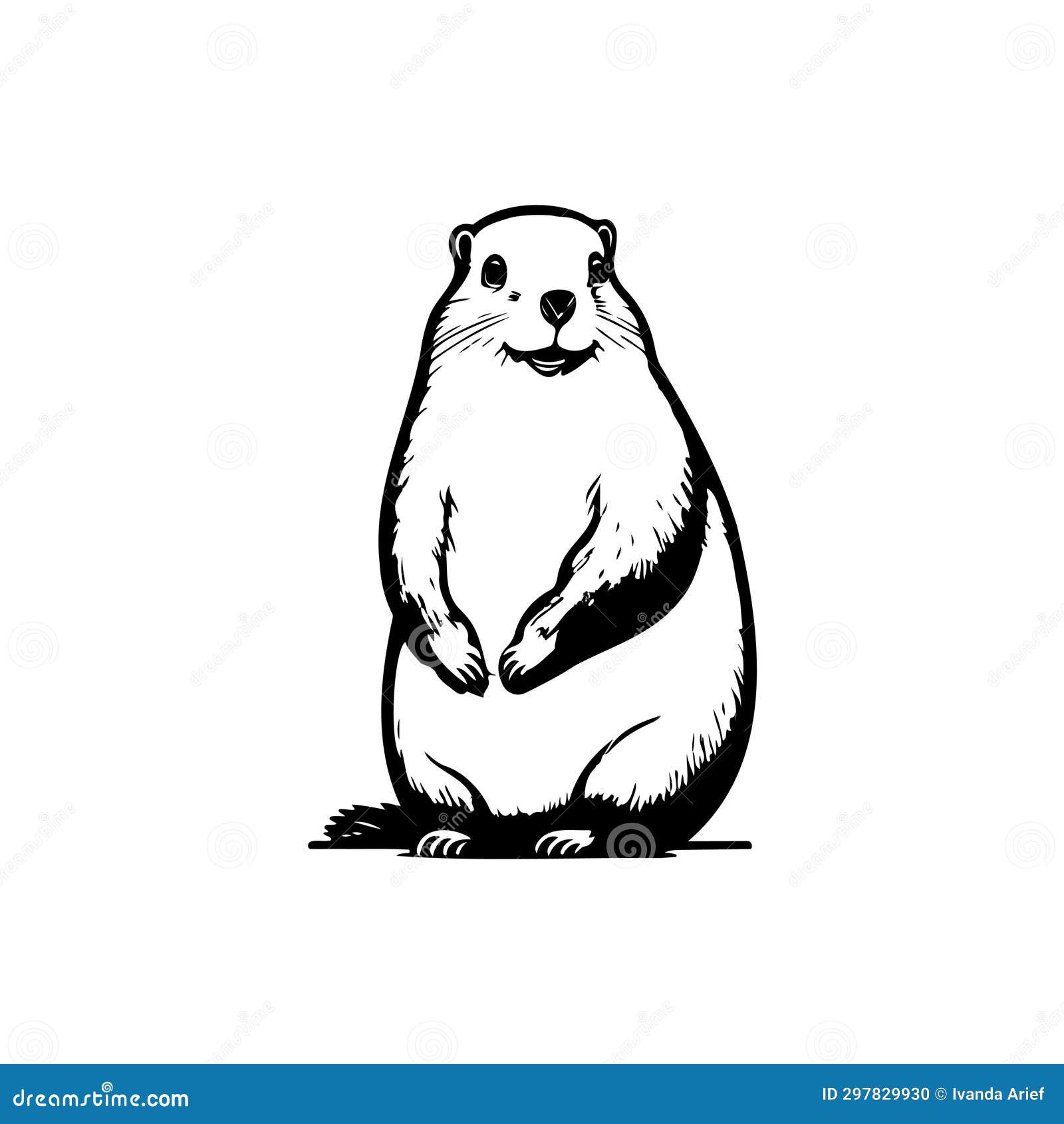 Groundhog Icon Hand Draw Black Colour Groundhog Day Logo Symbol Perfect ...