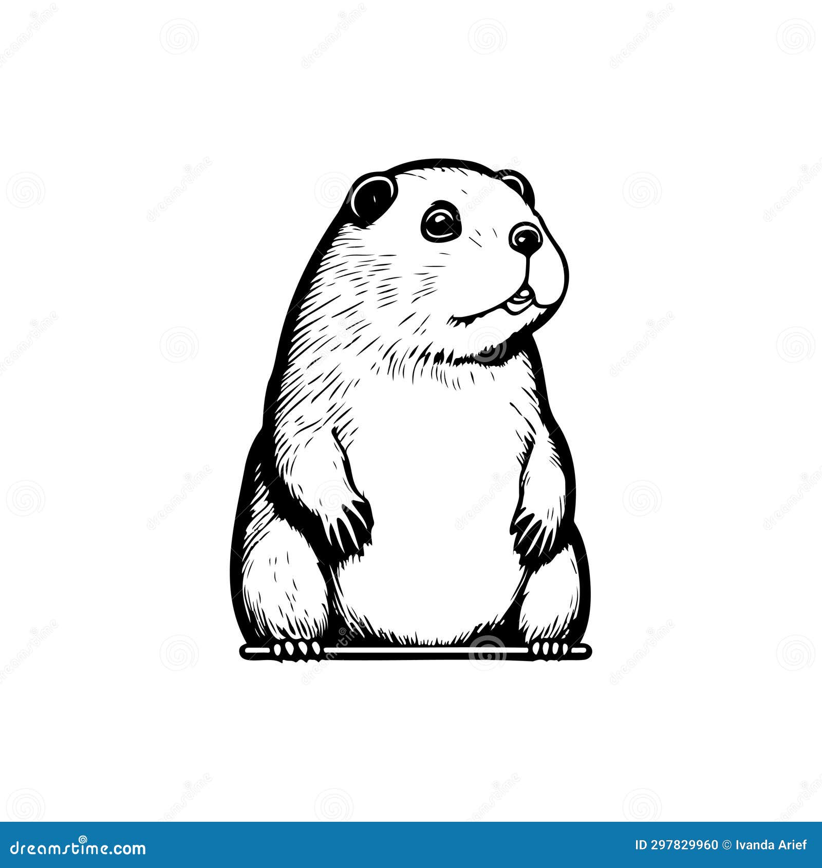 Groundhog Icon Hand Draw Black Colour Groundhog Day Logo Symbol Perfect ...