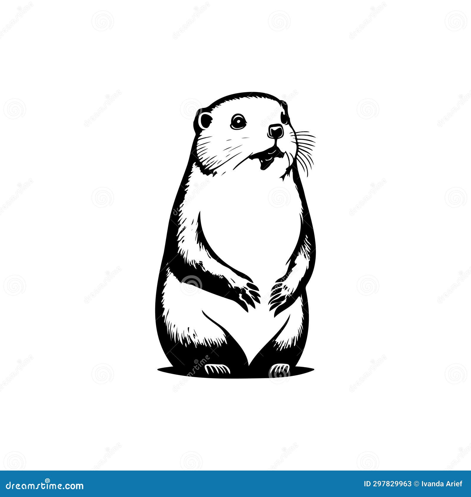 Groundhog Icon Hand Draw Black Colour Groundhog Day Logo Symbol Perfect ...