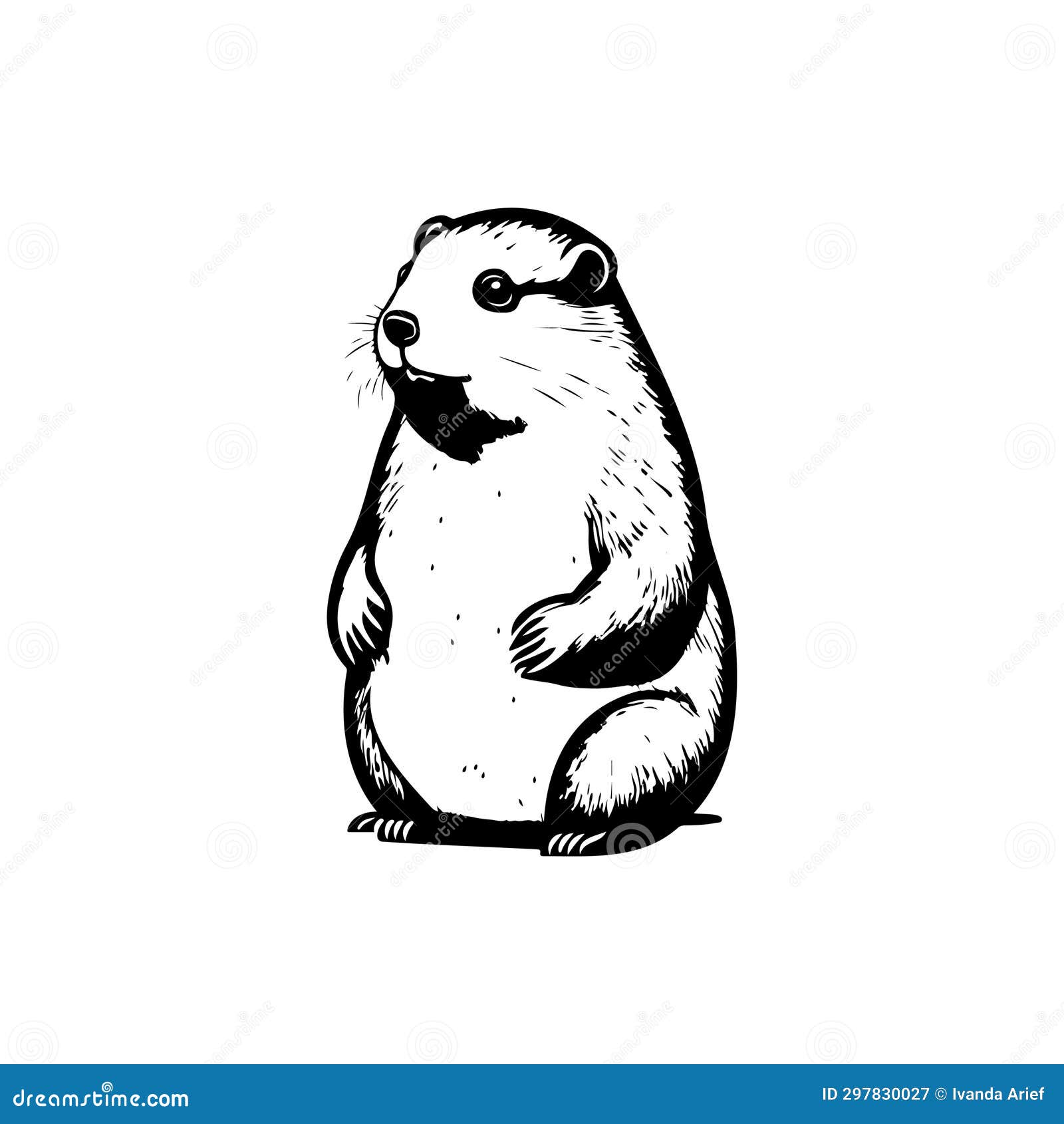 Groundhog Icon Hand Draw Black Colour Groundhog Day Logo Symbol Perfect ...