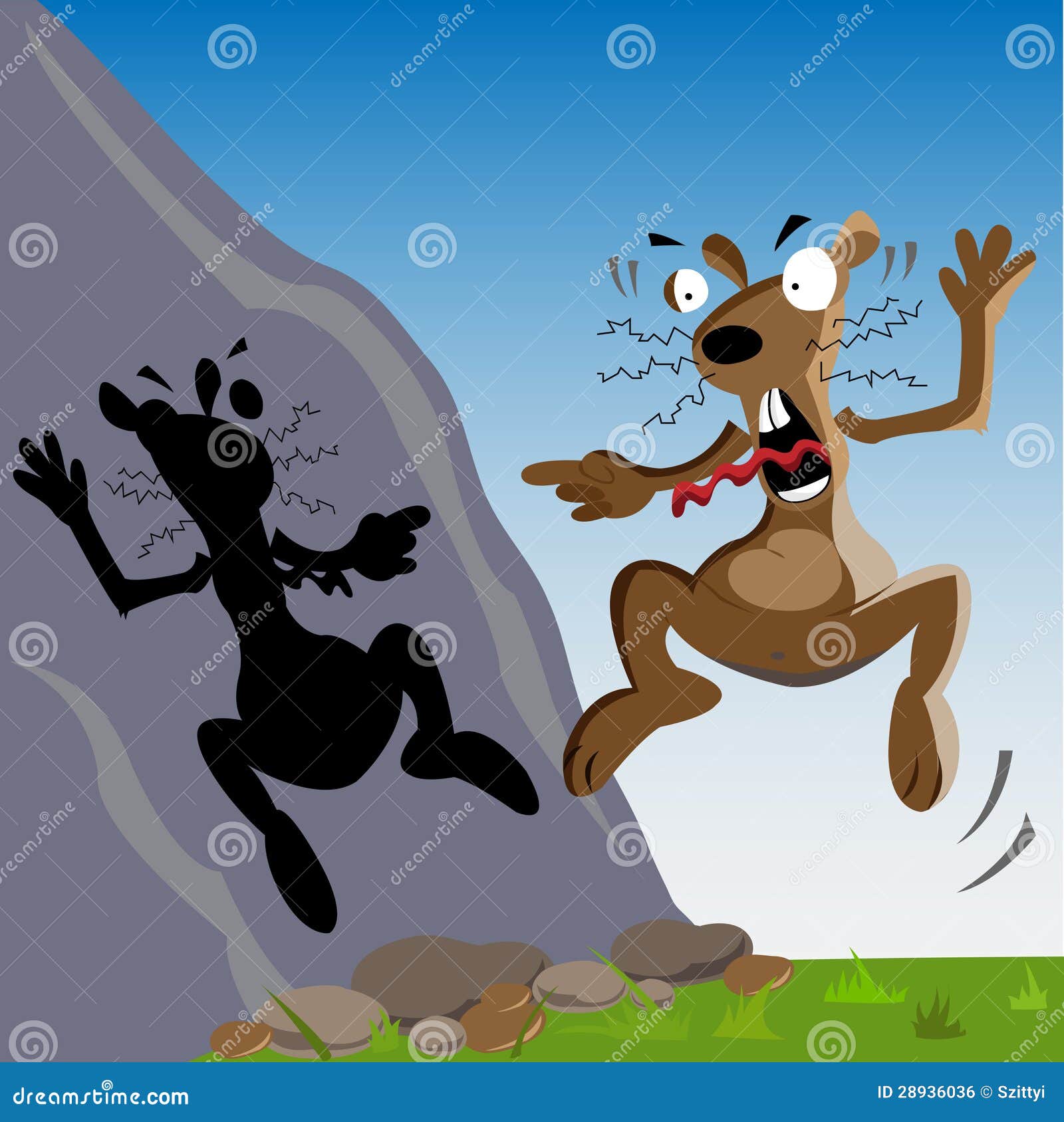 Groundhog (marmot) Gets Scared Stock Vector - Illustration of holiday ...