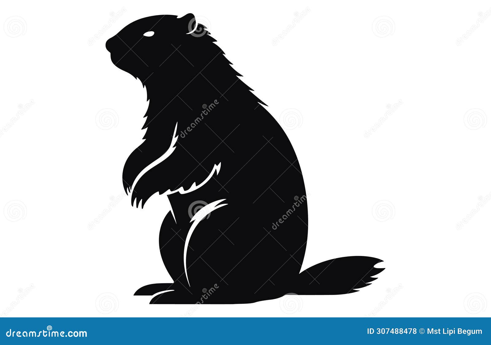 Vector Marmot Silhouette View Side For Retro Logos, Emblems, Badges ...