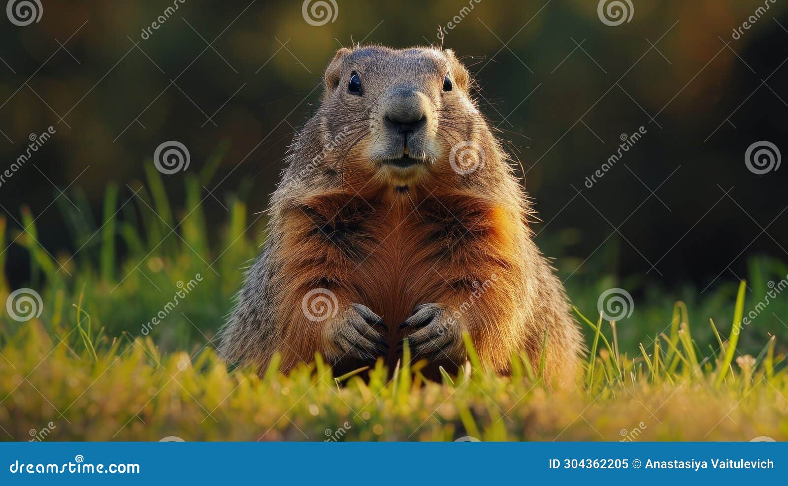 Groundhog Sitting in the Field Stock Image - Image of sitting, closeup ...